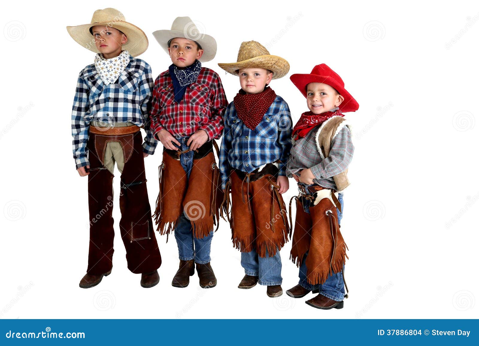 Four Cowboy Brothers Standing Wearing Hats and Cha Stock Photo - Image ...