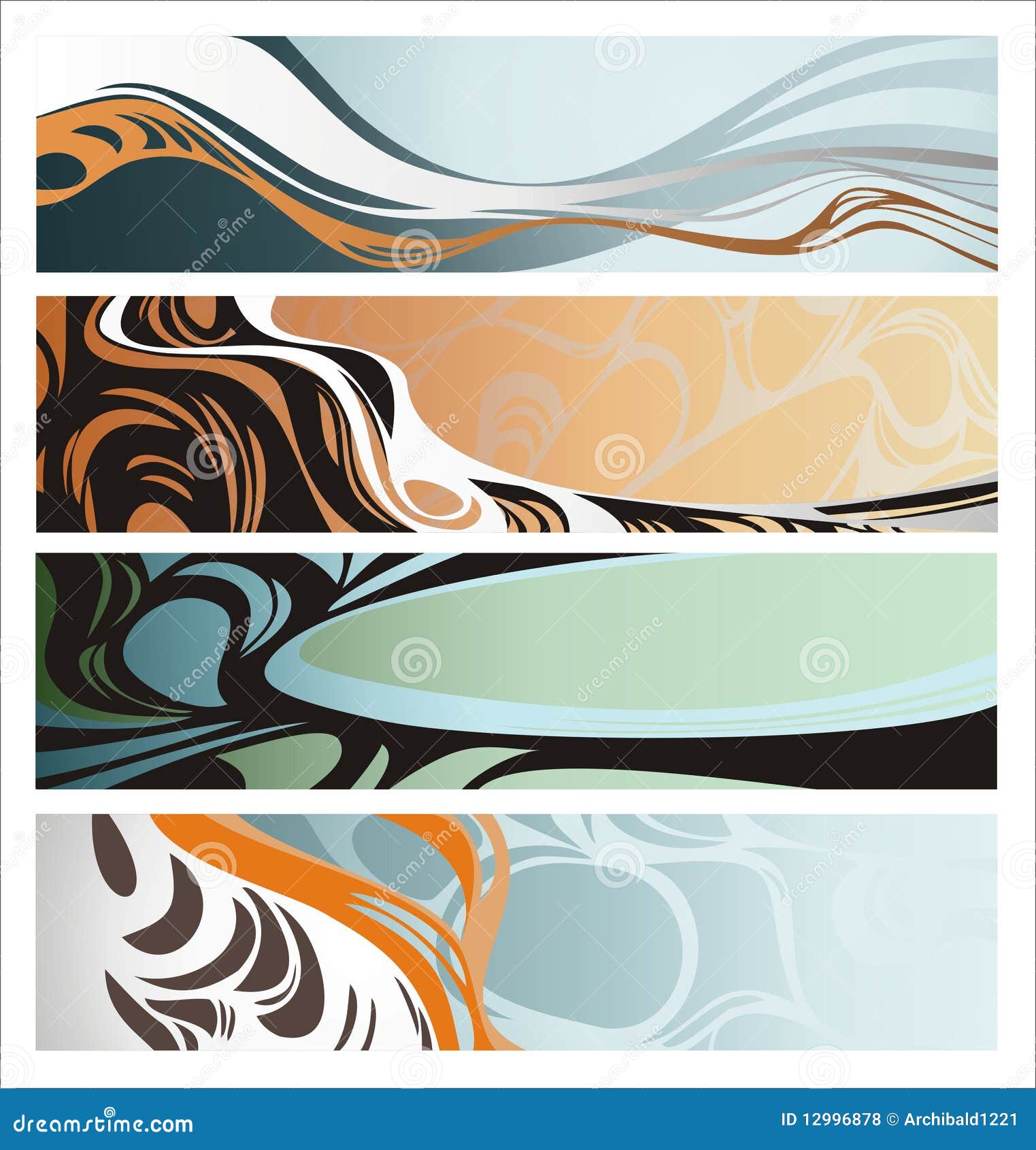 Four creative banners stock illustration. Illustration of texture ...
