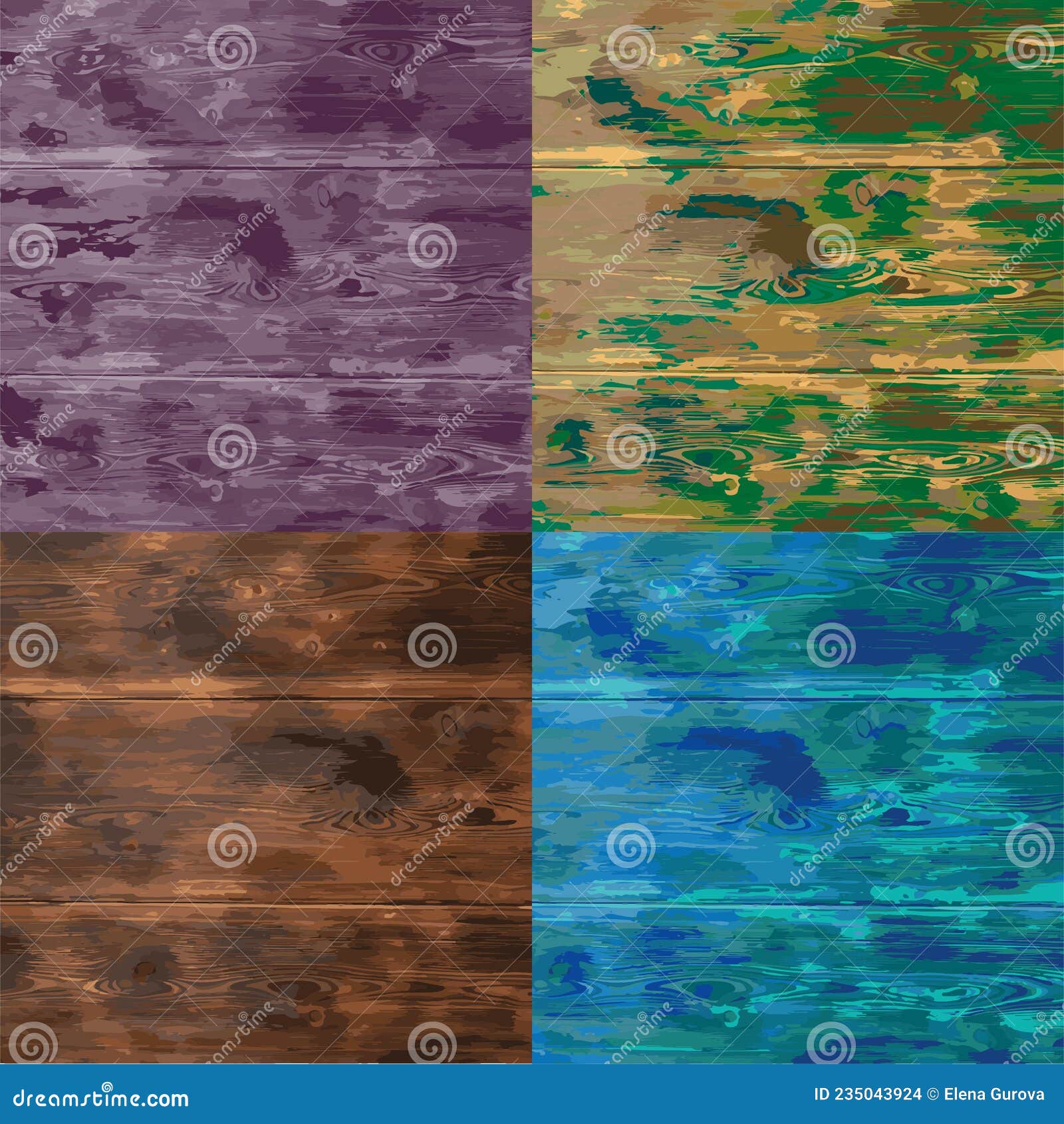 Four Creative Colored Wooden Textures. Vector Illustration Stock Vector ...