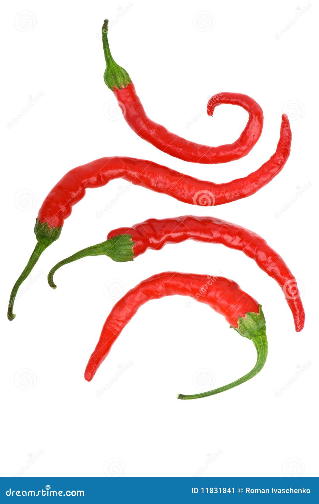 Four Crooked Red Hot Chili Peppers Stock Image - Image of four ...