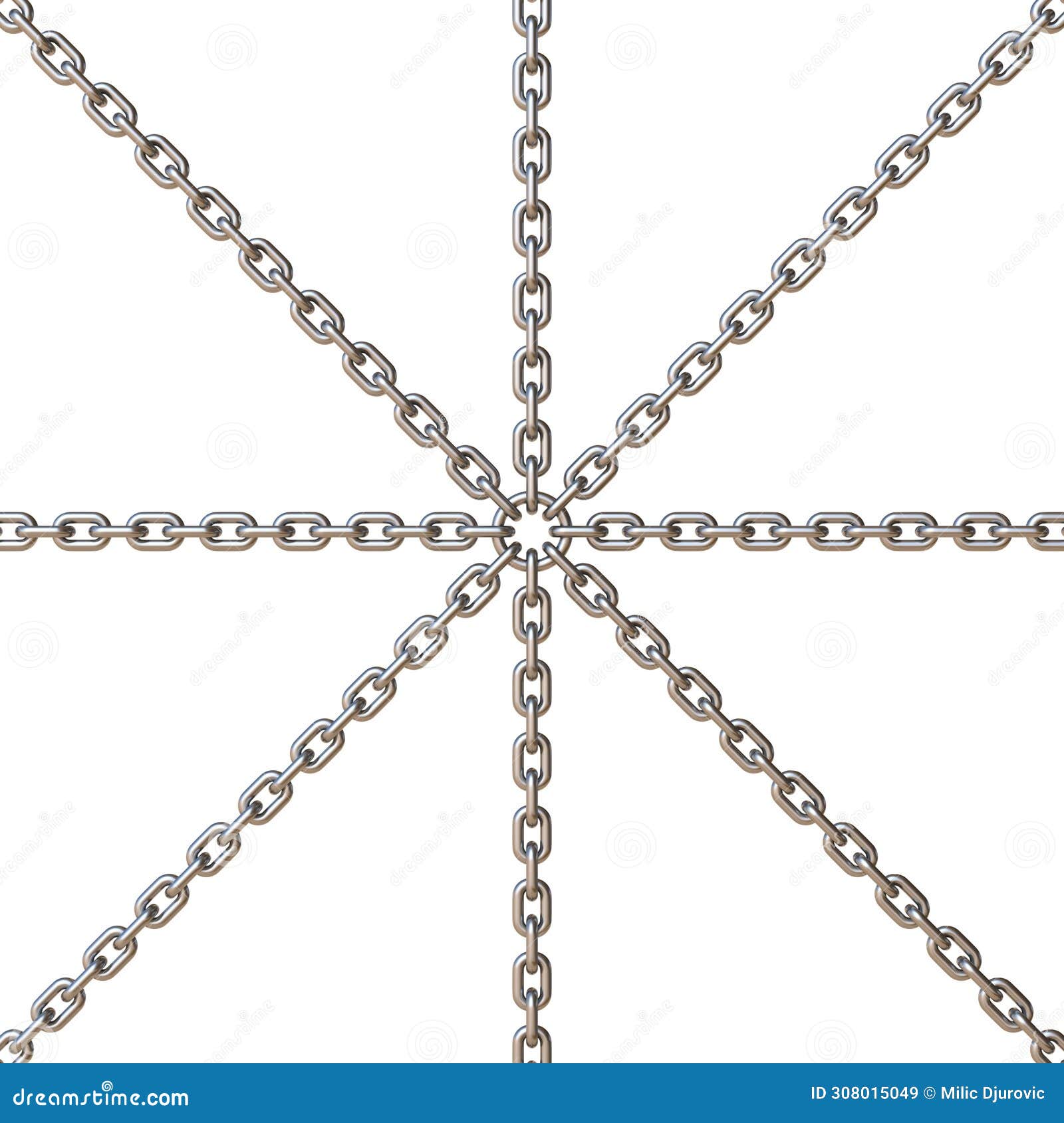 Four Crossing Steel Chains 3D Stock Illustration - Illustration of ...
