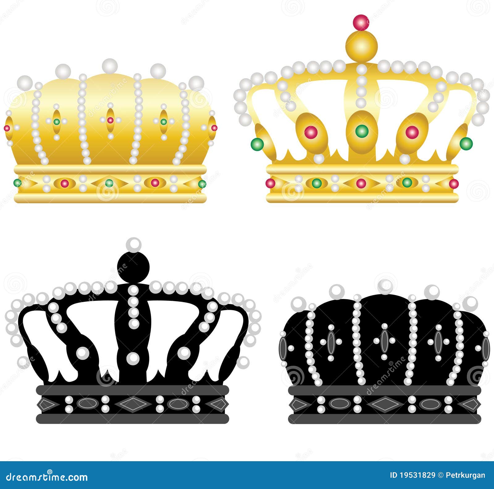 Four crowns stock vector. Illustration of crown, simple - 19531829