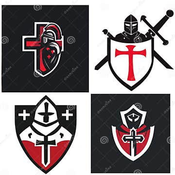 Four Crusader Logos Vector Graphics Stock Illustration - Illustration ...