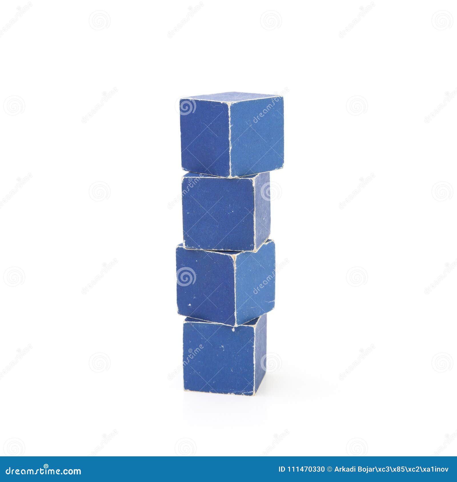 Four Cubes Tower Isolated on White Stock Photo - Image of abstract ...