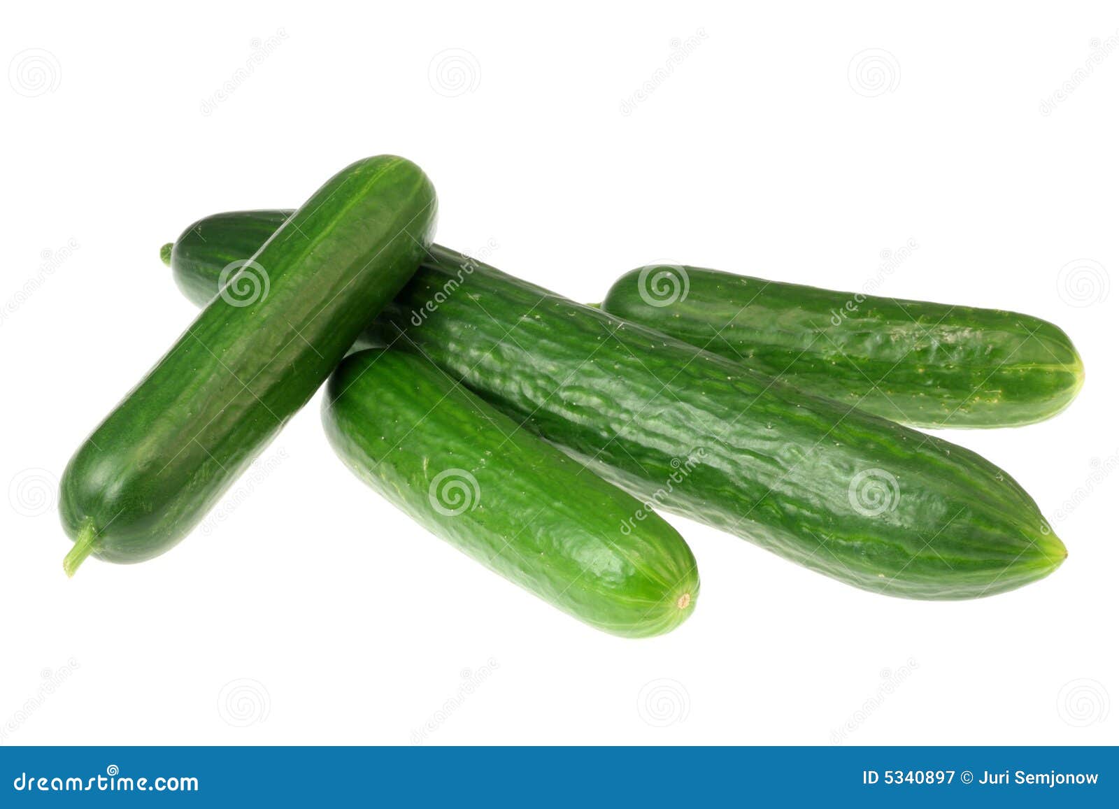 Four cucumbers on white. stock image. Image of food, organic - 5340897