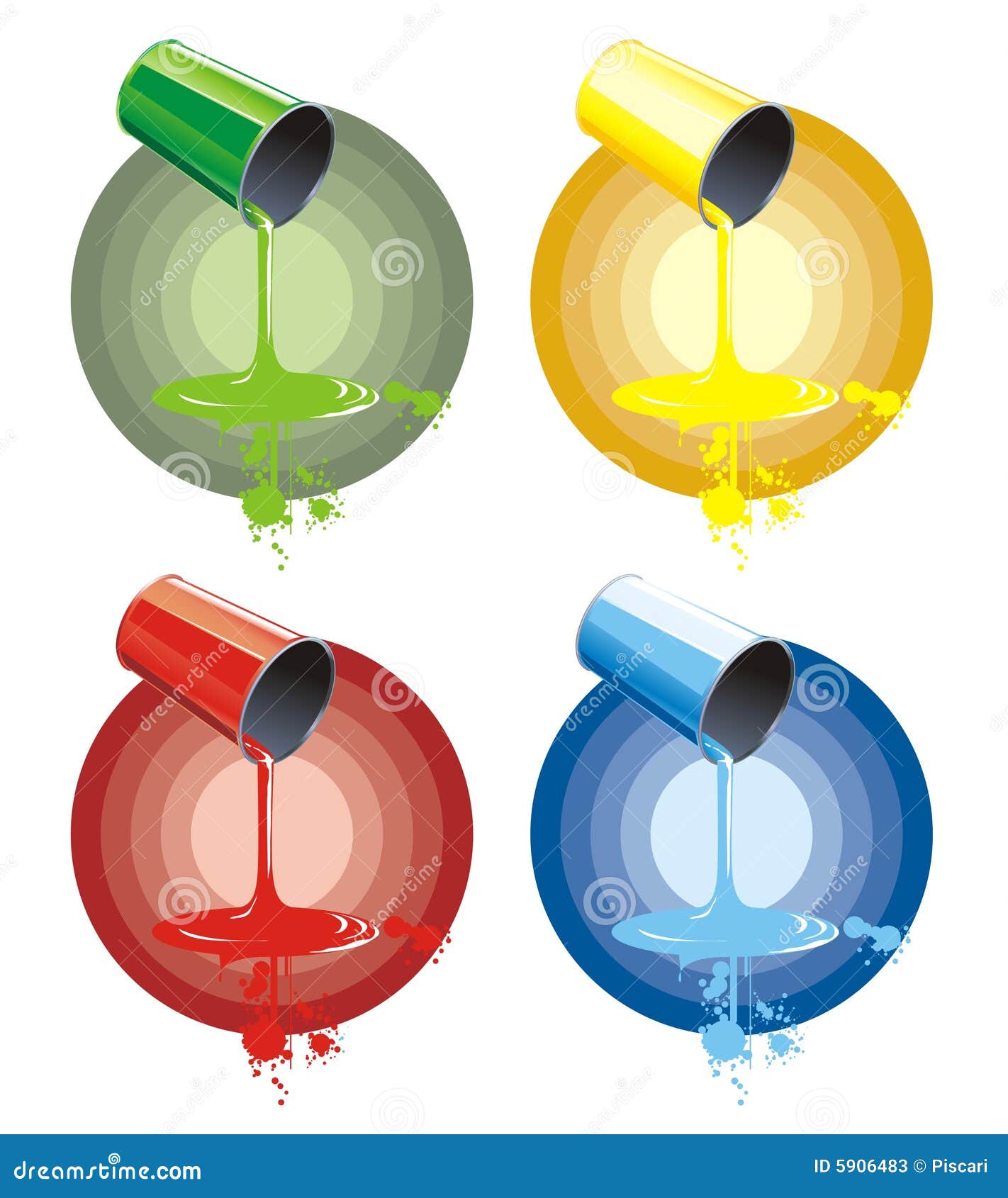 Four Cups of Colored Liquid Stock Vector - Illustration of cups ...