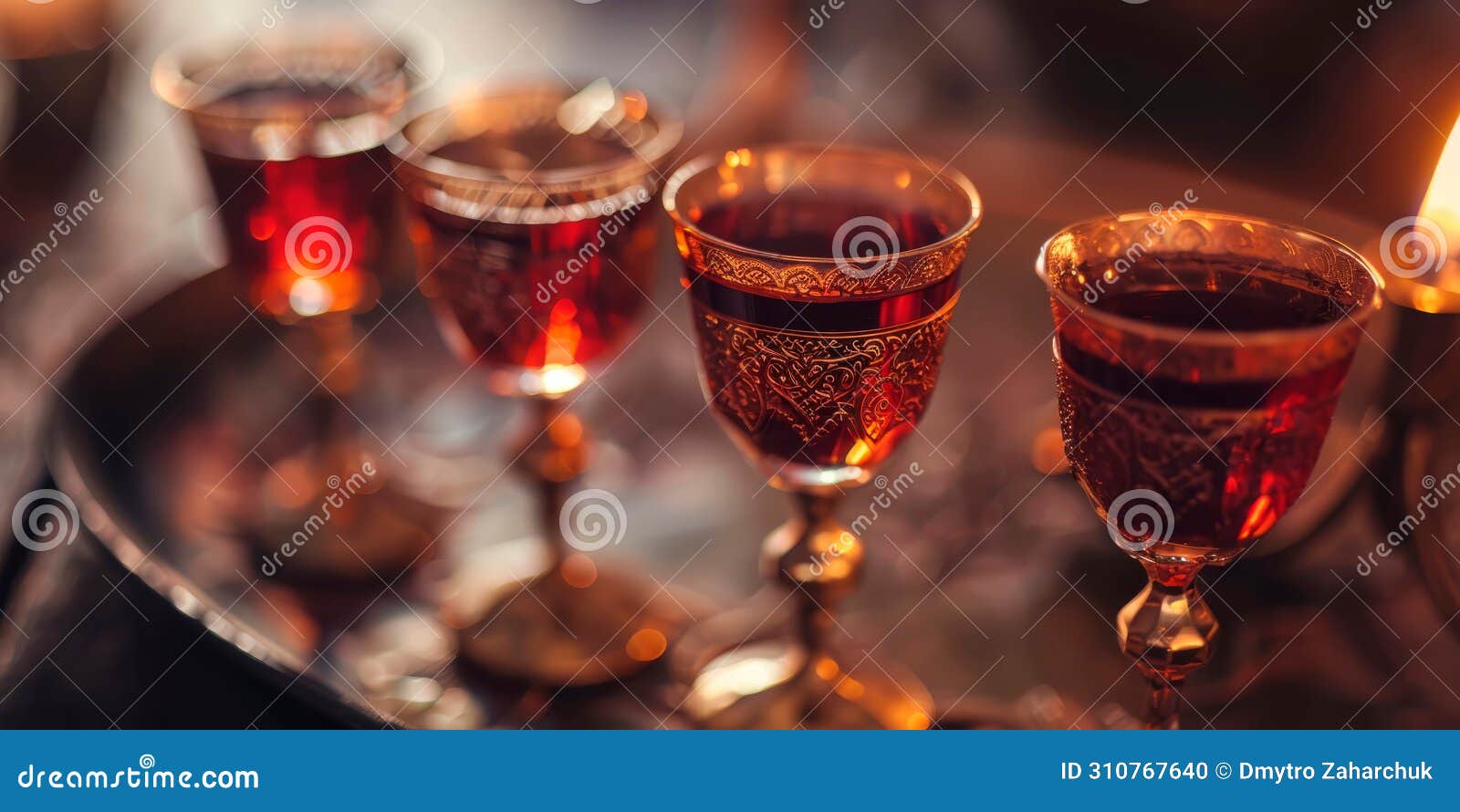 Four Cups of Wine Traditionally Consumed during the Passover Seder ...