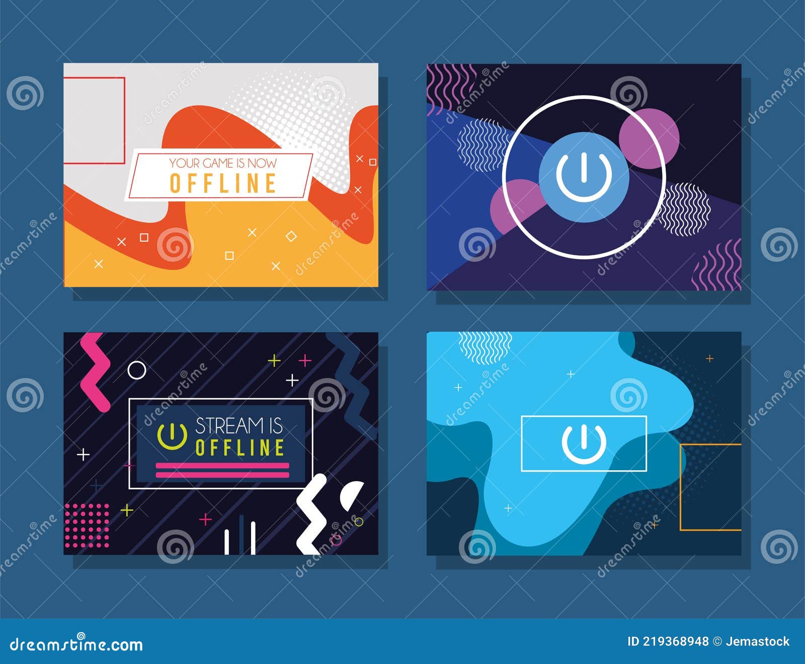 Four Currently Offline Templates Stock Vector - Illustration of ...
