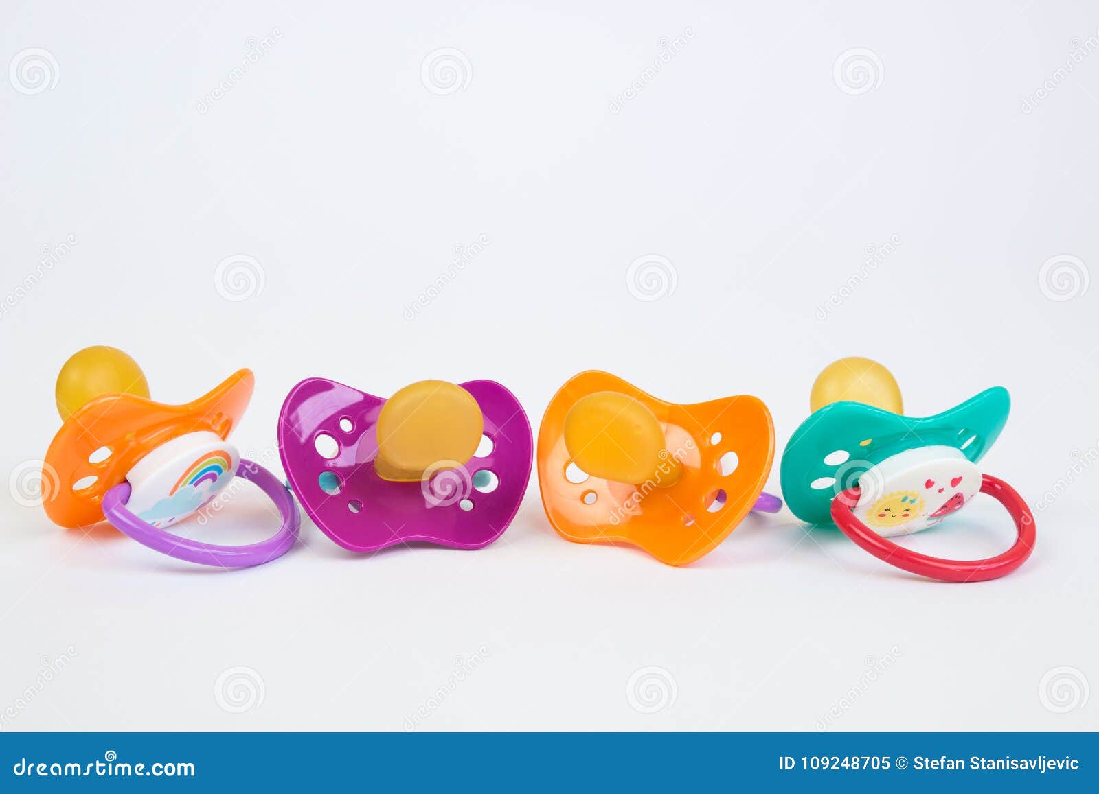 Pacifiers stock image. Image of dummy, colorful, childhood - 109248705