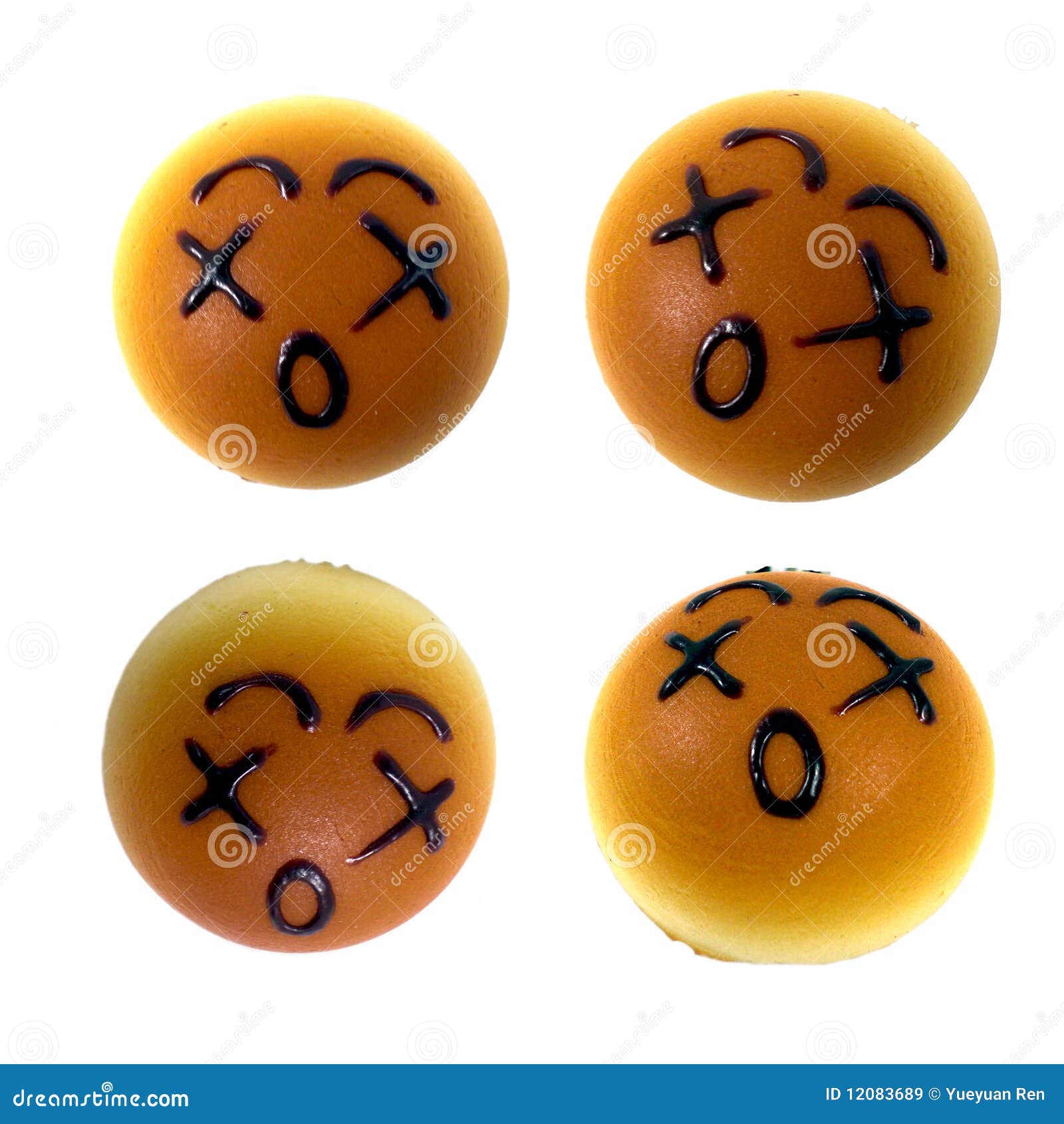 Four Cute Breads with Various Face Expressions Stock Image - Image of ...