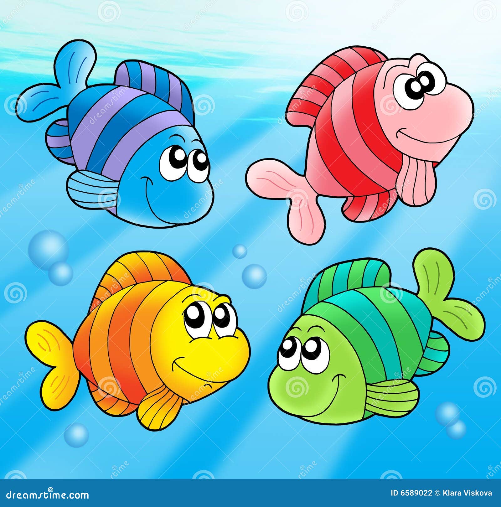 Cute Sea Fishes. Vector Cartoon Color Illustration. | CartoonDealer.com ...
