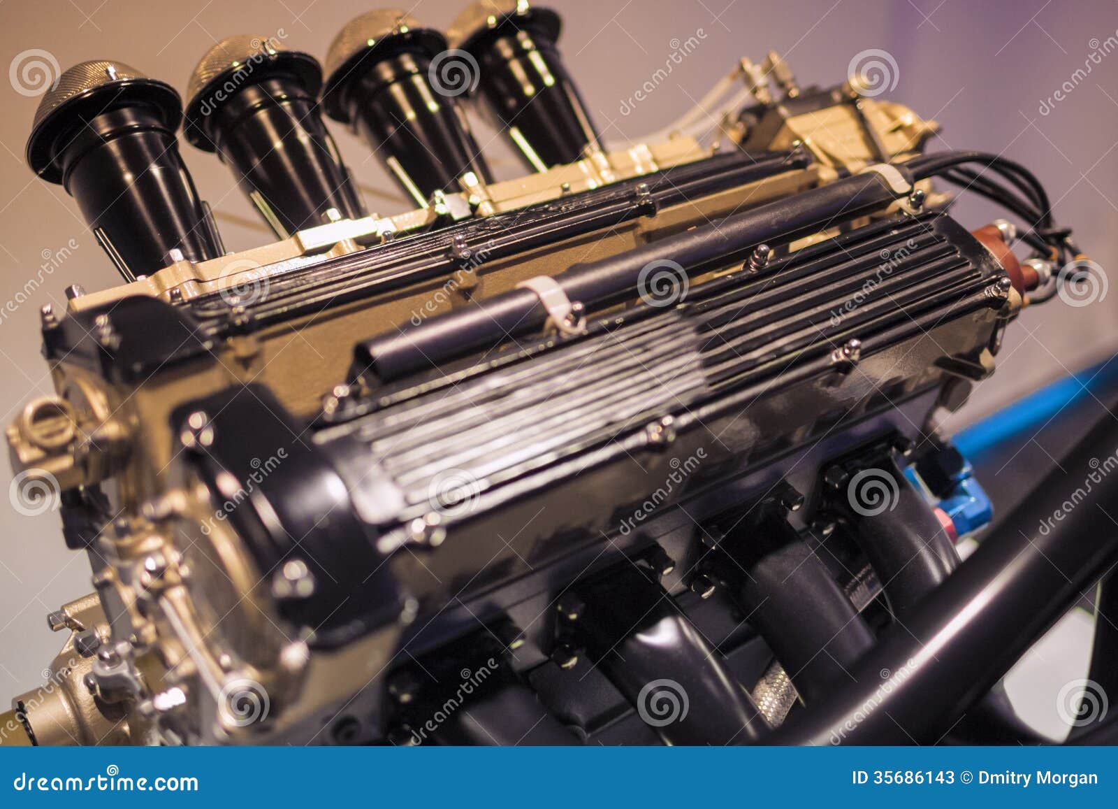 Four Cylinder Car S Engine Detailed Closeup Stock Image - Image of ...