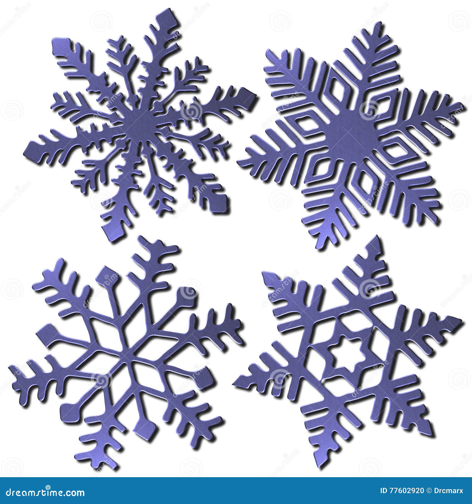 Four 3D Snowflakes stock illustration. Illustration of state - 77602920