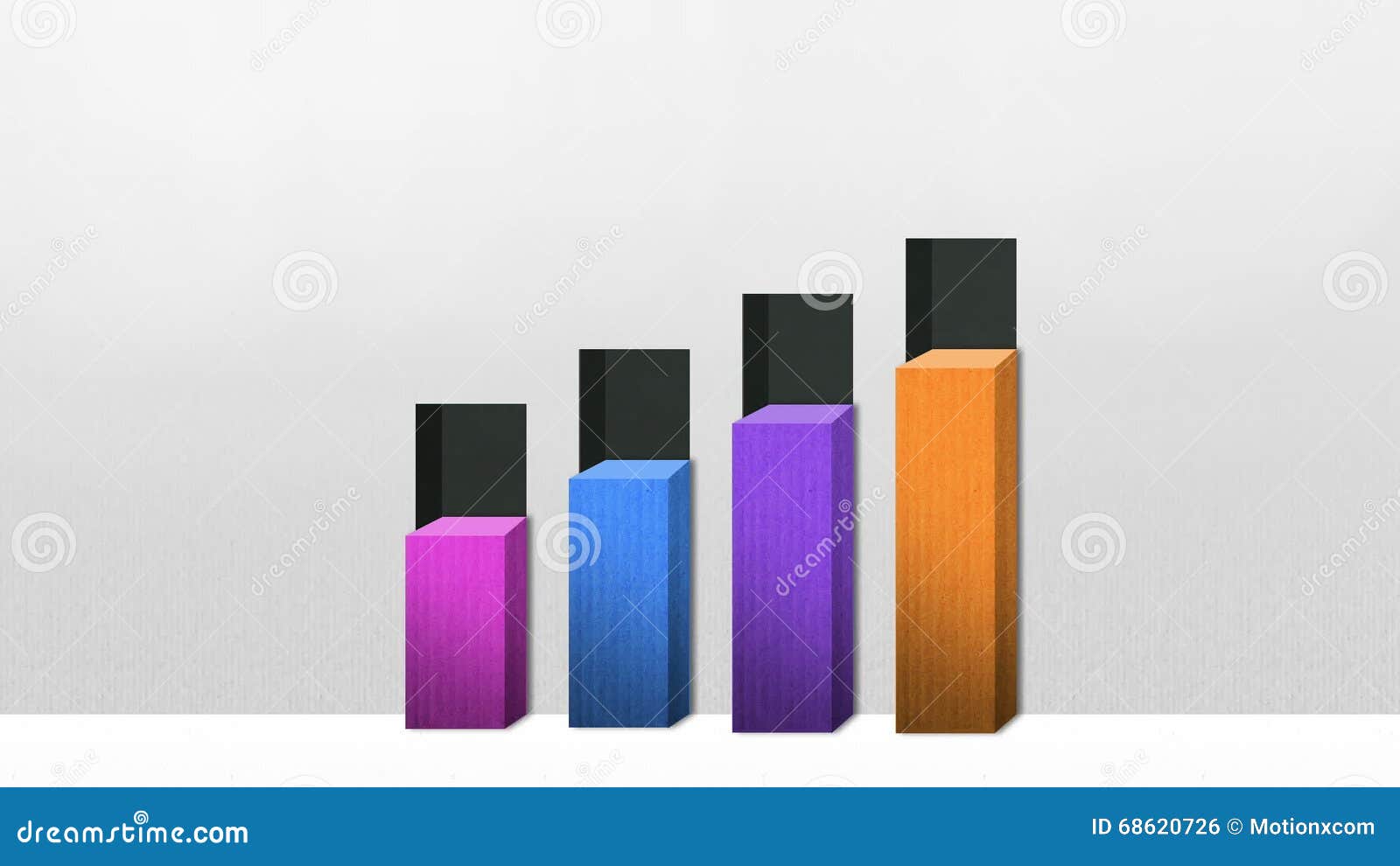 Four 3D Square Bar Chart, Increase Economic Graph (included Alpha ...