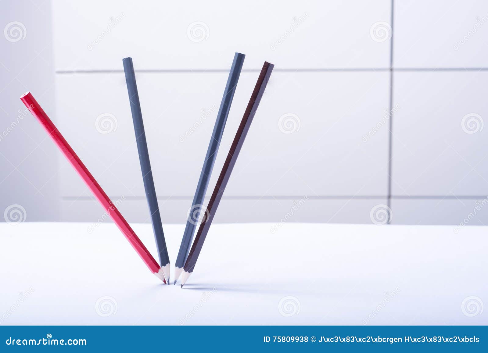 Four Dancing Pencils As Still Life on White Background Stock Photo ...