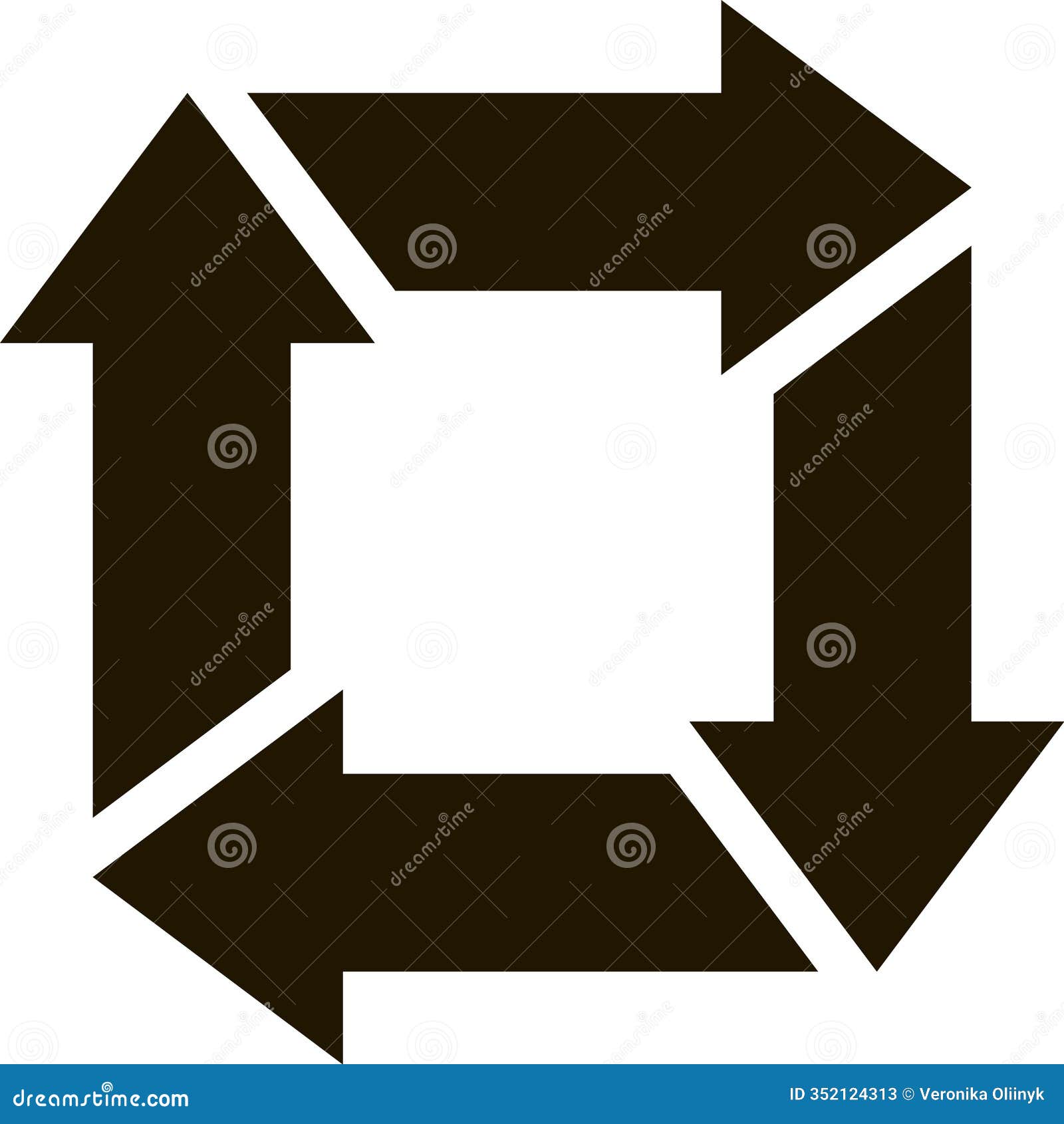 Four Dark Arrows Creating A Continuous Square Cycle, Representing A ...