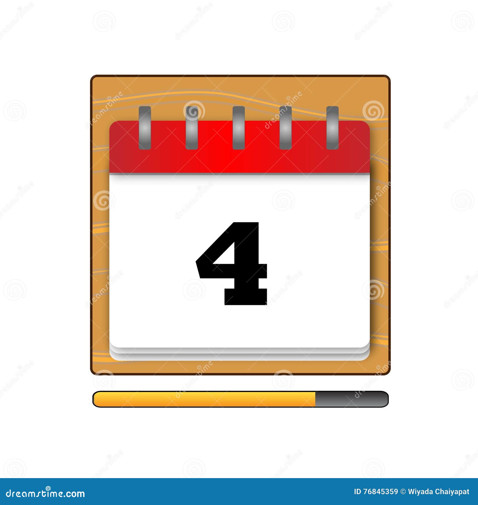 The Four Day in the Calendar Stock Illustration - Illustration of white ...