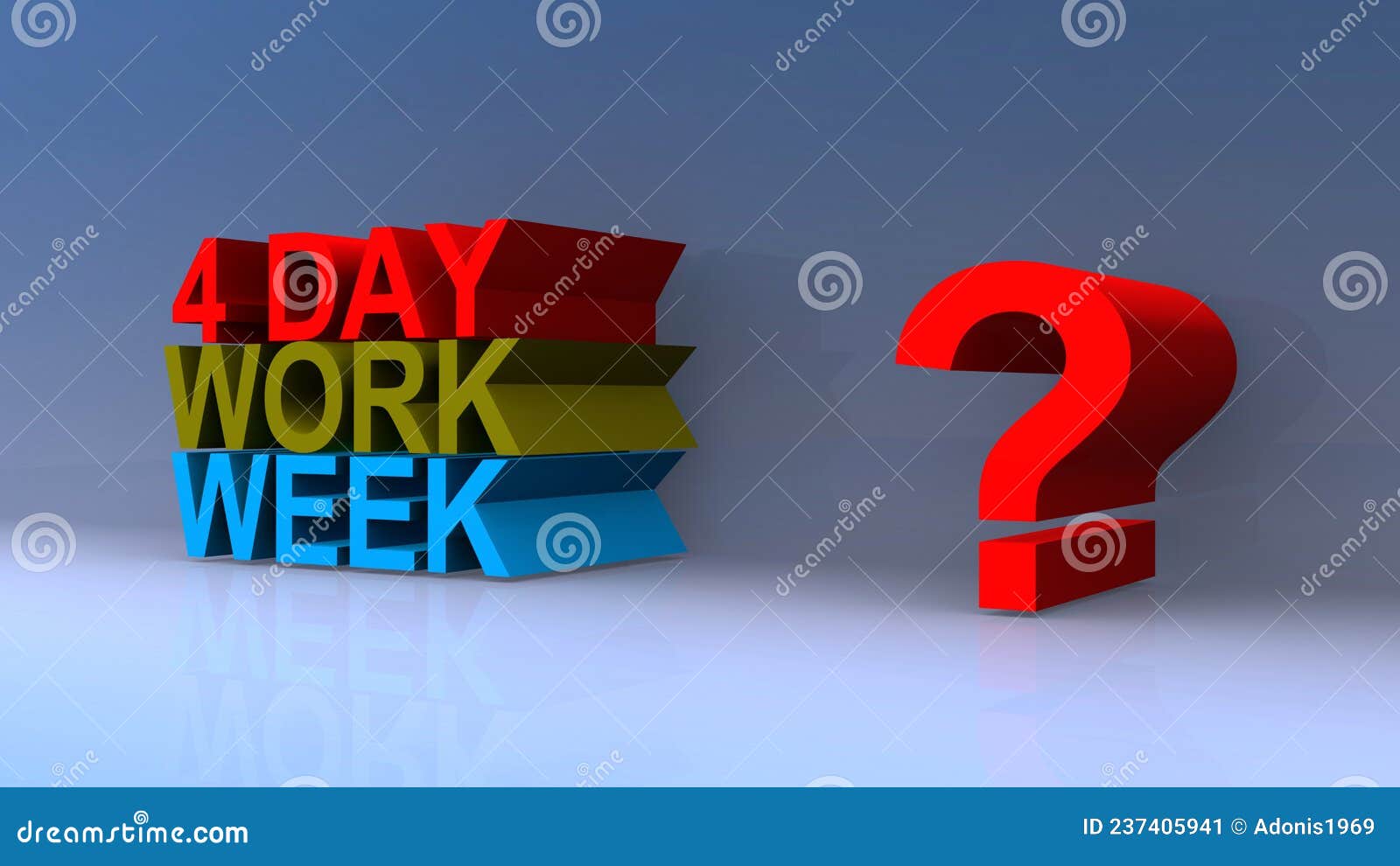 Four day work week on blue stock illustration. Illustration of idea ...