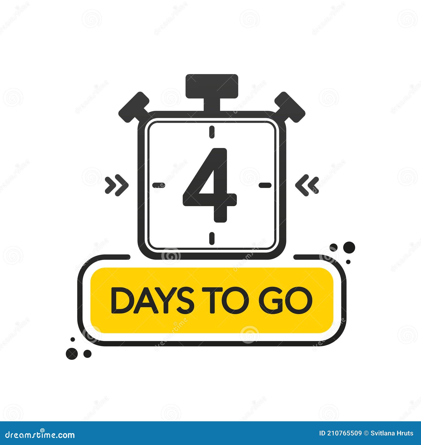 Four Days To Go. Flat Style on White Background. Countdown Timer ...
