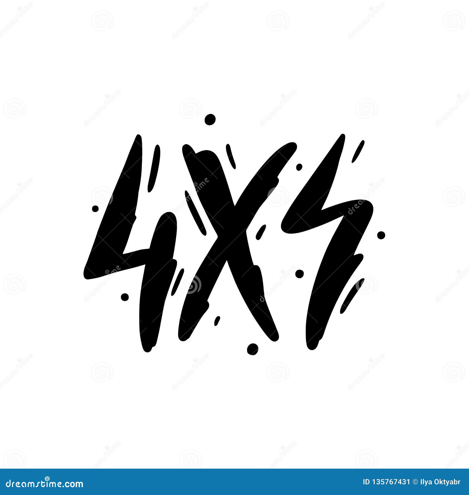 Four X Four Design 4 X 4 Hand Drawn Vector Lettering Stock Illustration ...
