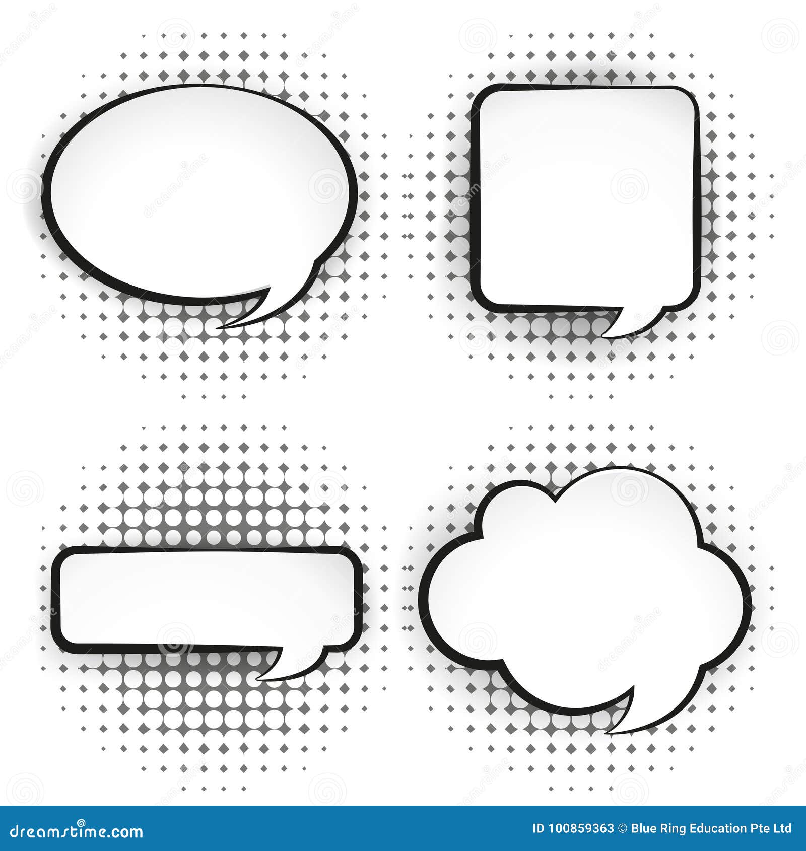 Four Design of Speech Bubbles Stock Illustration - Illustration of ...
