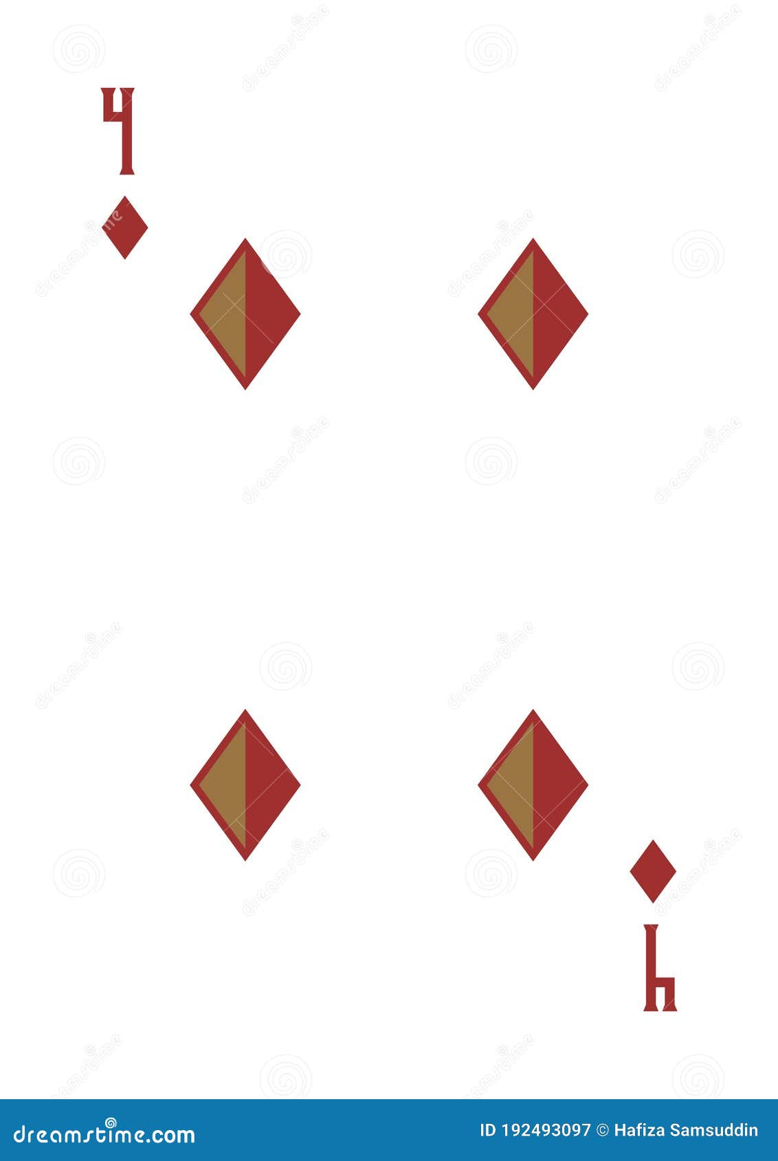 Four of Diamonds. Vector Illustration Decorative Design Stock Vector ...