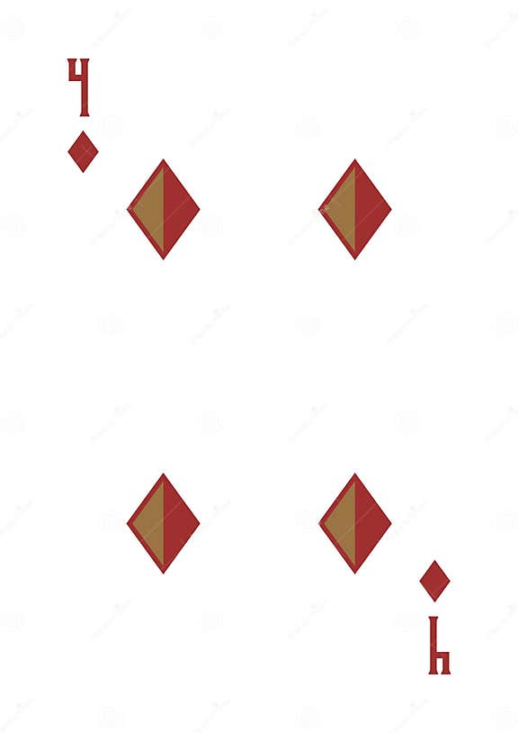 Four of Diamonds. Vector Illustration Decorative Design Stock Vector ...