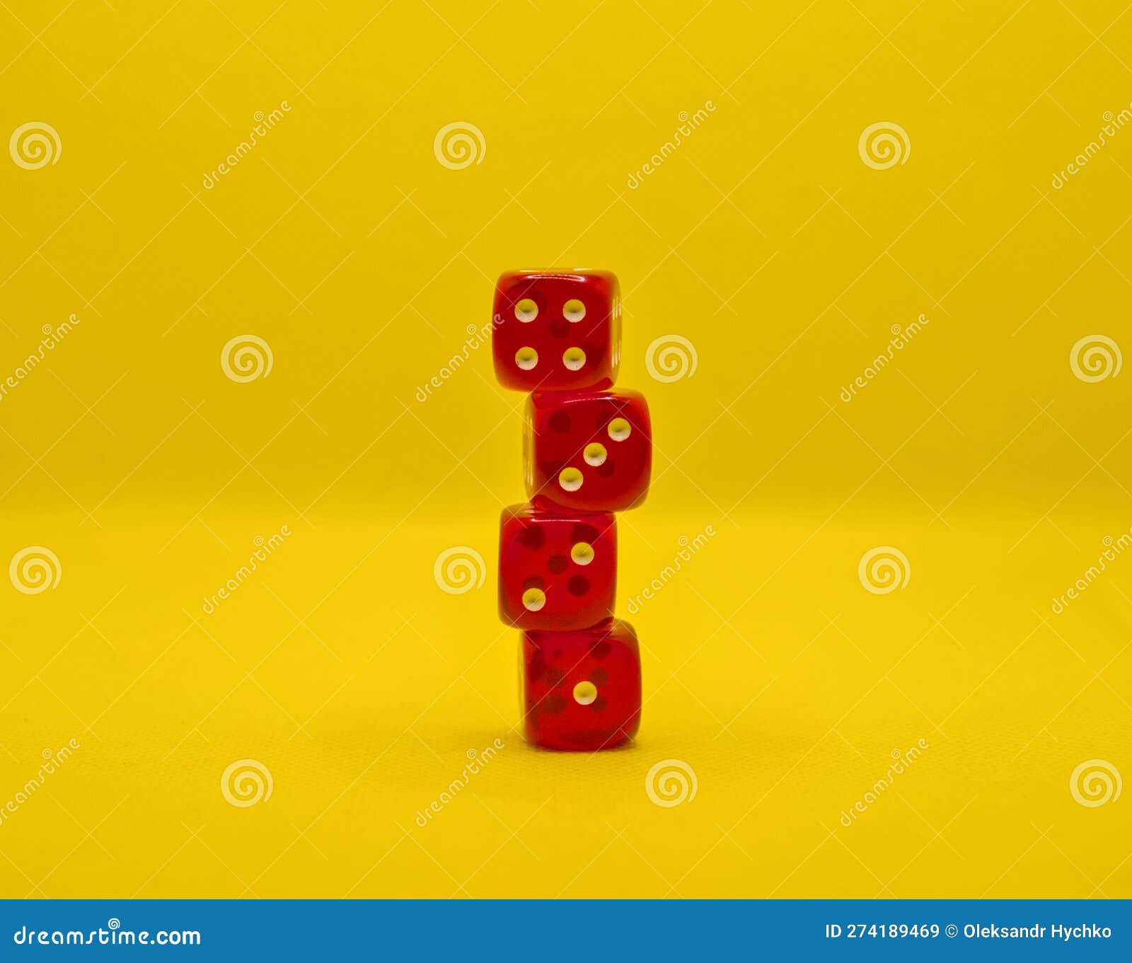 Column Of Dice And One Hand Placing Them On Top Of Each Other Stock ...