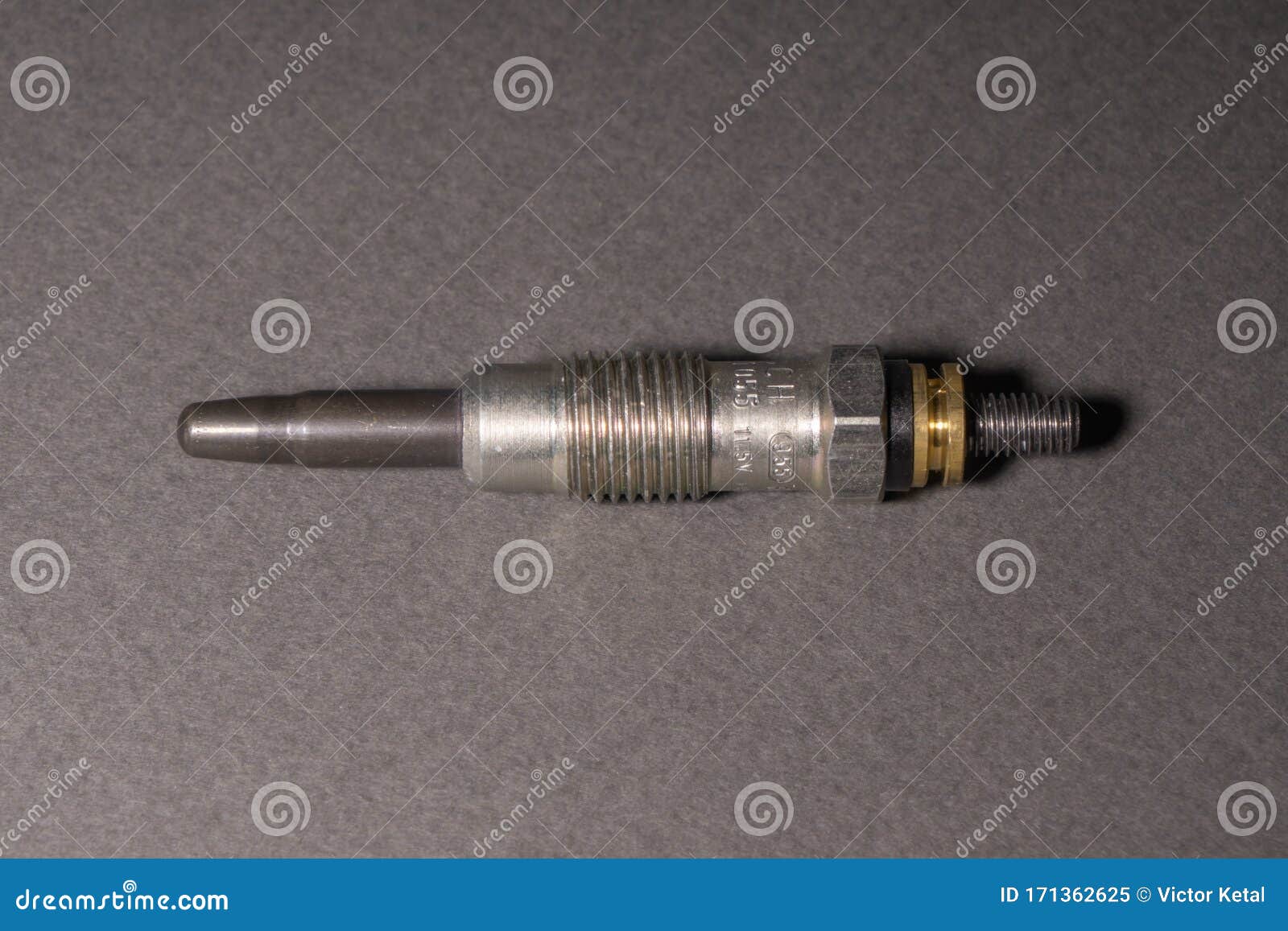 Four Diesel Engine Glow Plugs Shot Over Dark Blue Background Stock ...