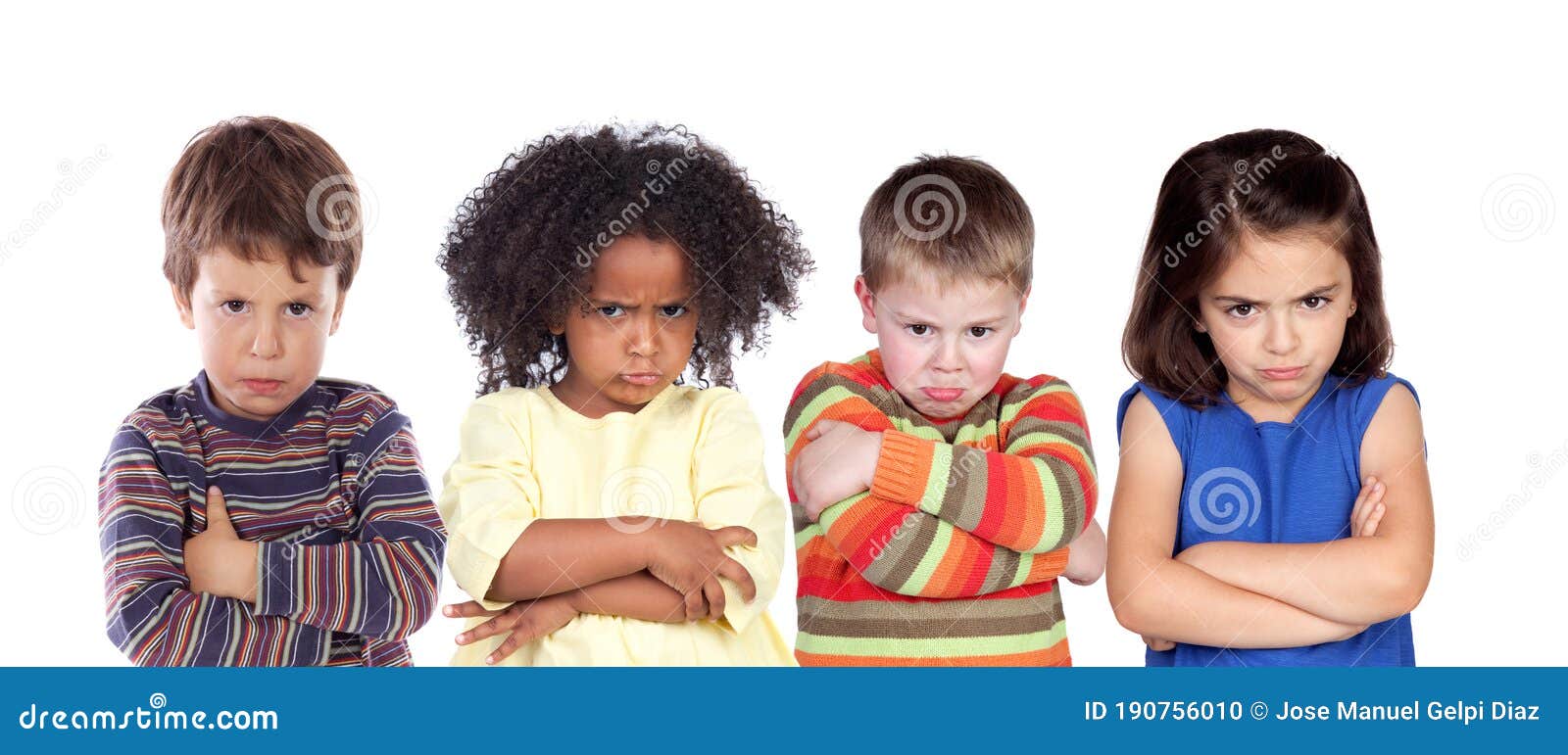 Four Different Angry Children Stock Photo - Image of adoption ...