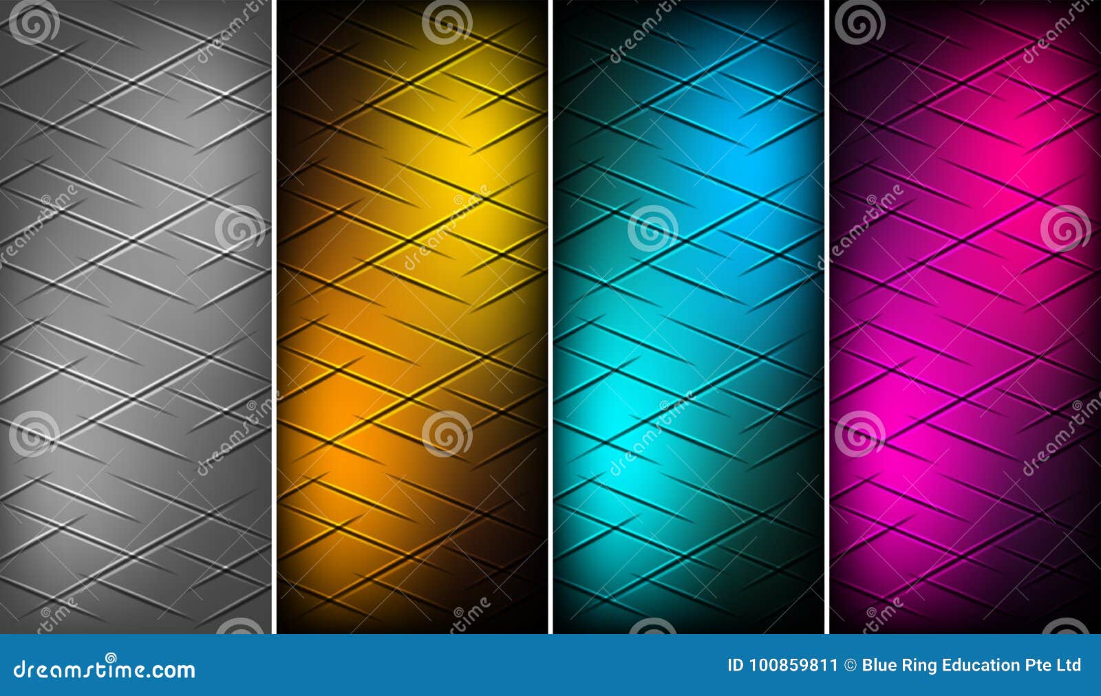 Four Different Background with Colorful Lights Stock Vector ...