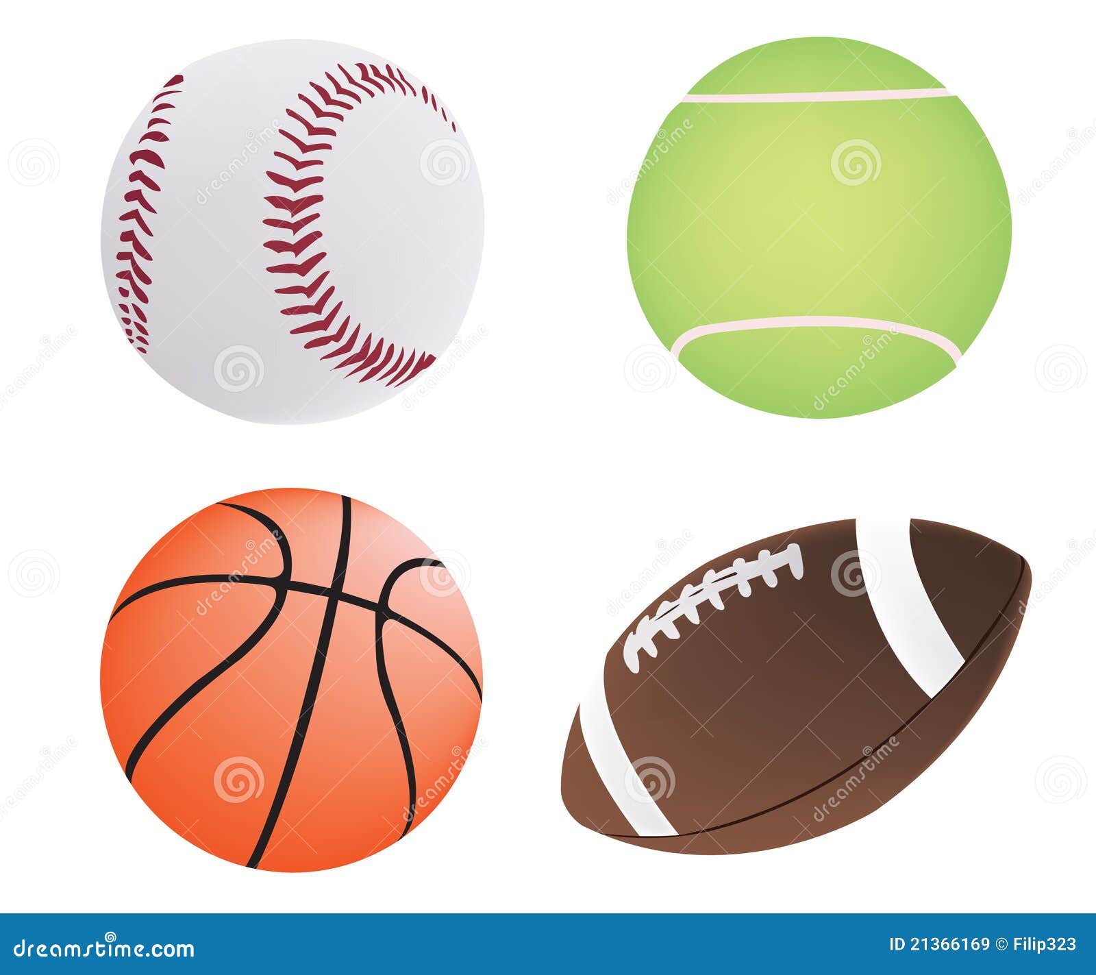 Four different ball stock vector. Illustration of sport - 21366169