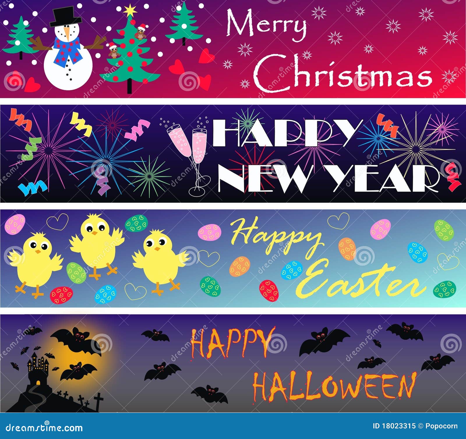 Four different banners stock vector. Illustration of artwork - 18023315