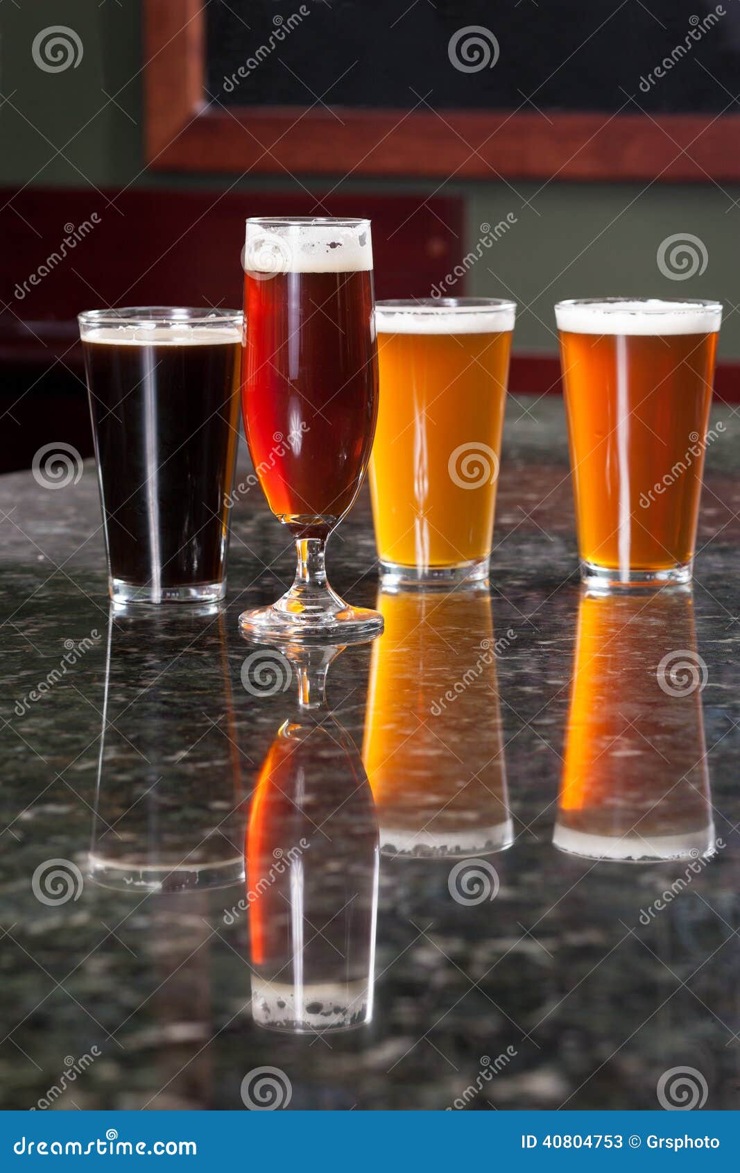 Four different beers stock image. Image of alcohol, head - 40804753