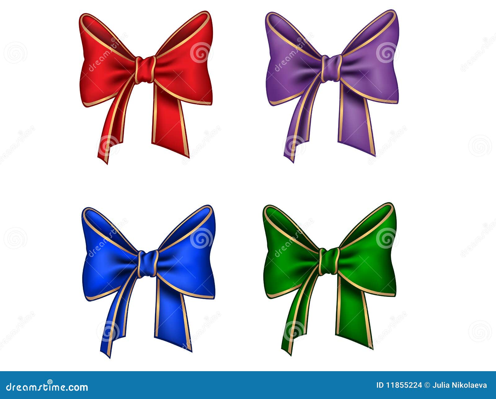 Four different bows stock vector. Illustration of knot - 11855224