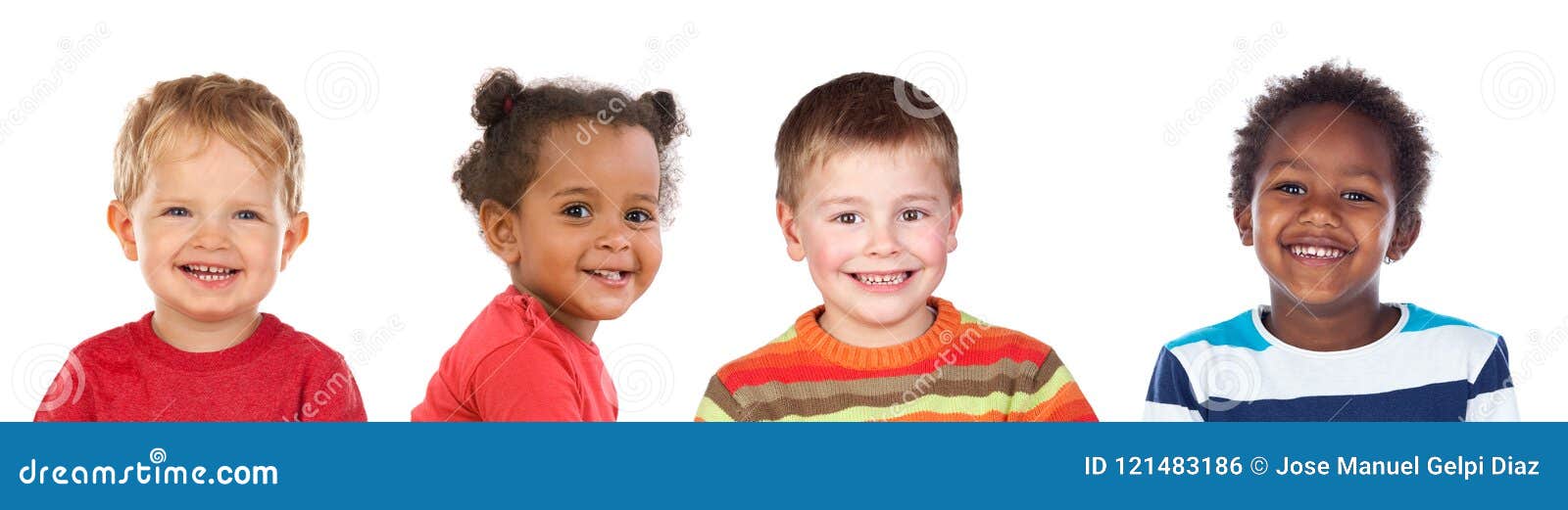 Four different children stock photo. Image of isolation - 121483186