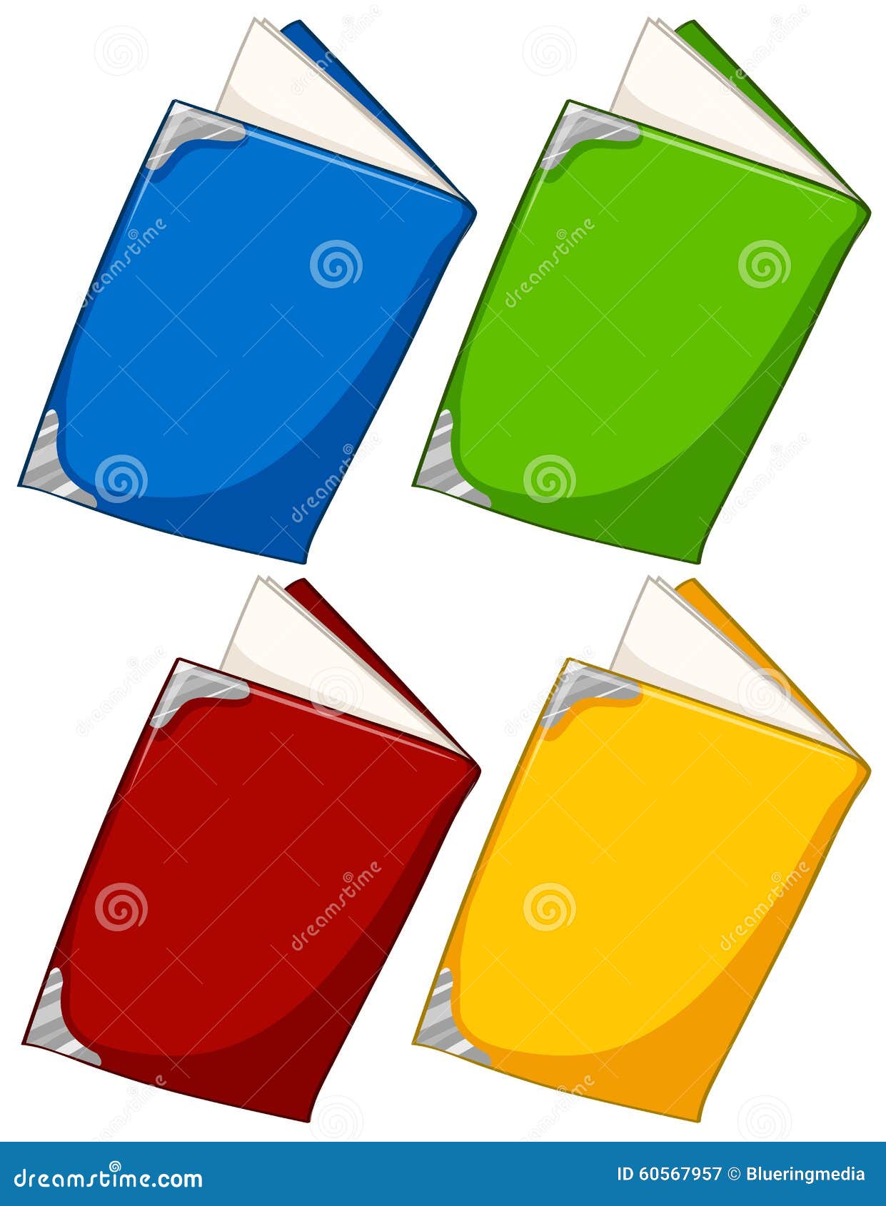 Four different color books stock vector. Illustration of background ...