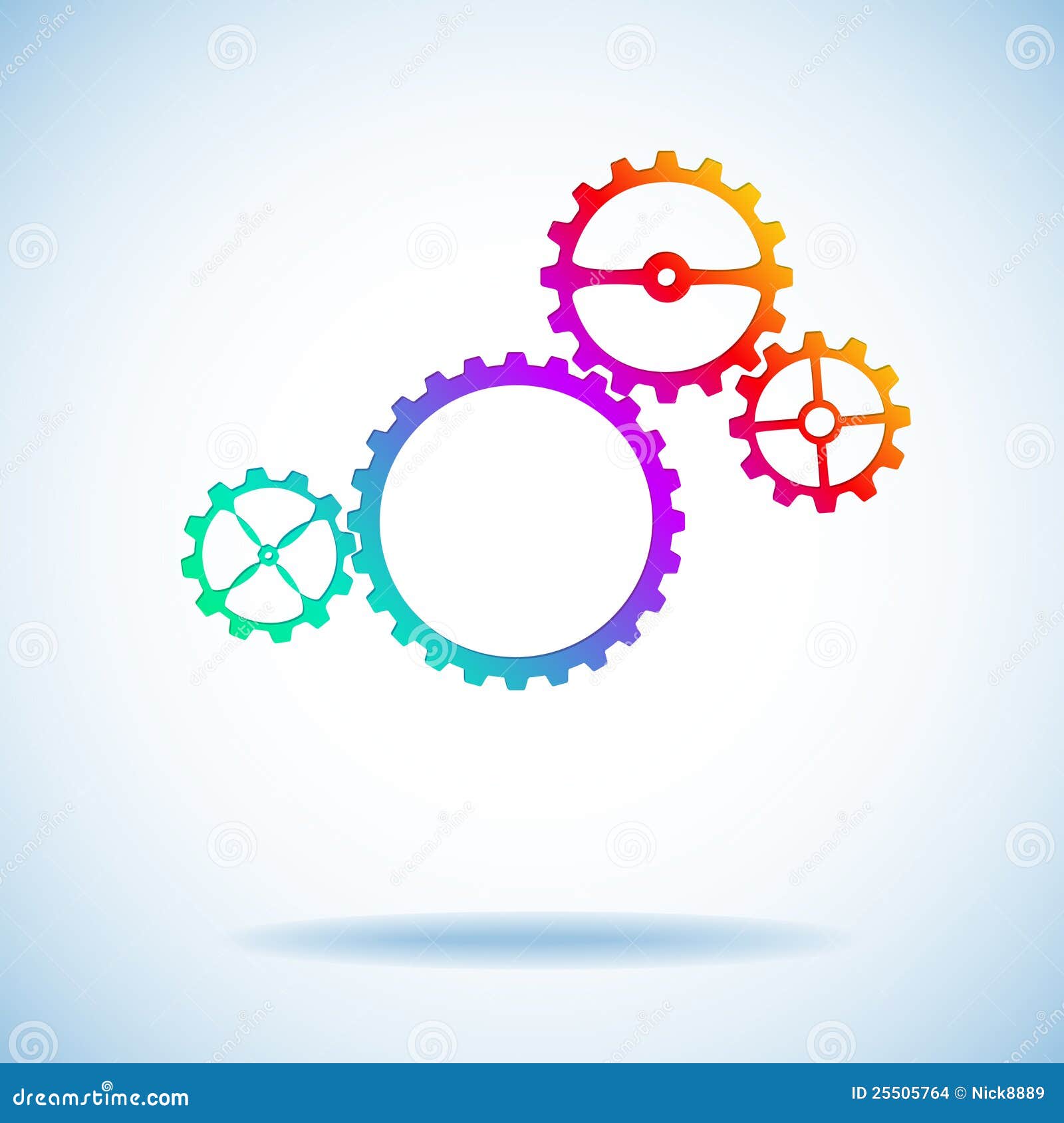 Four Different Colored Gears Stock Vector - Illustration of mechanics ...