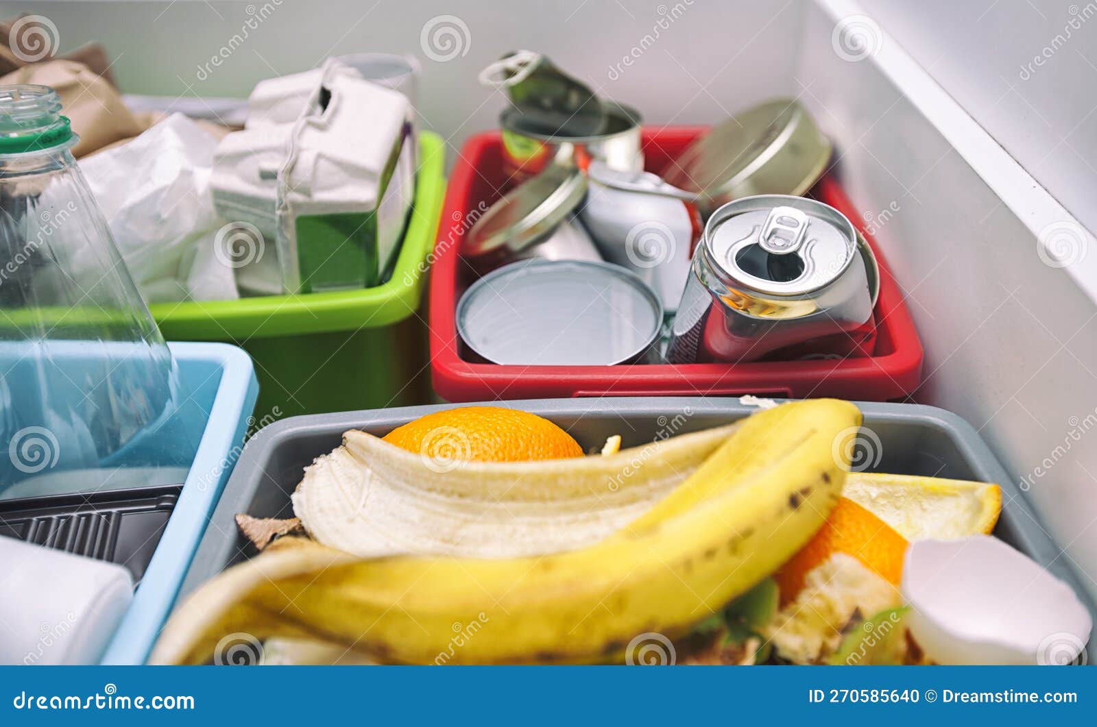 The Four Different Container for Sorting Garbage. Stock Photo - Image ... The Four Different Container for Sorting Garbage. Stock Photo - Image ...