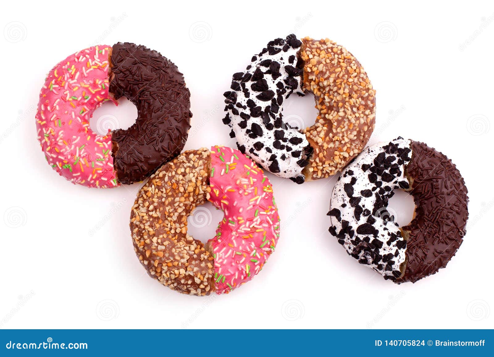 Different Donuts On A Wood Table Royalty-Free Stock Photo ...