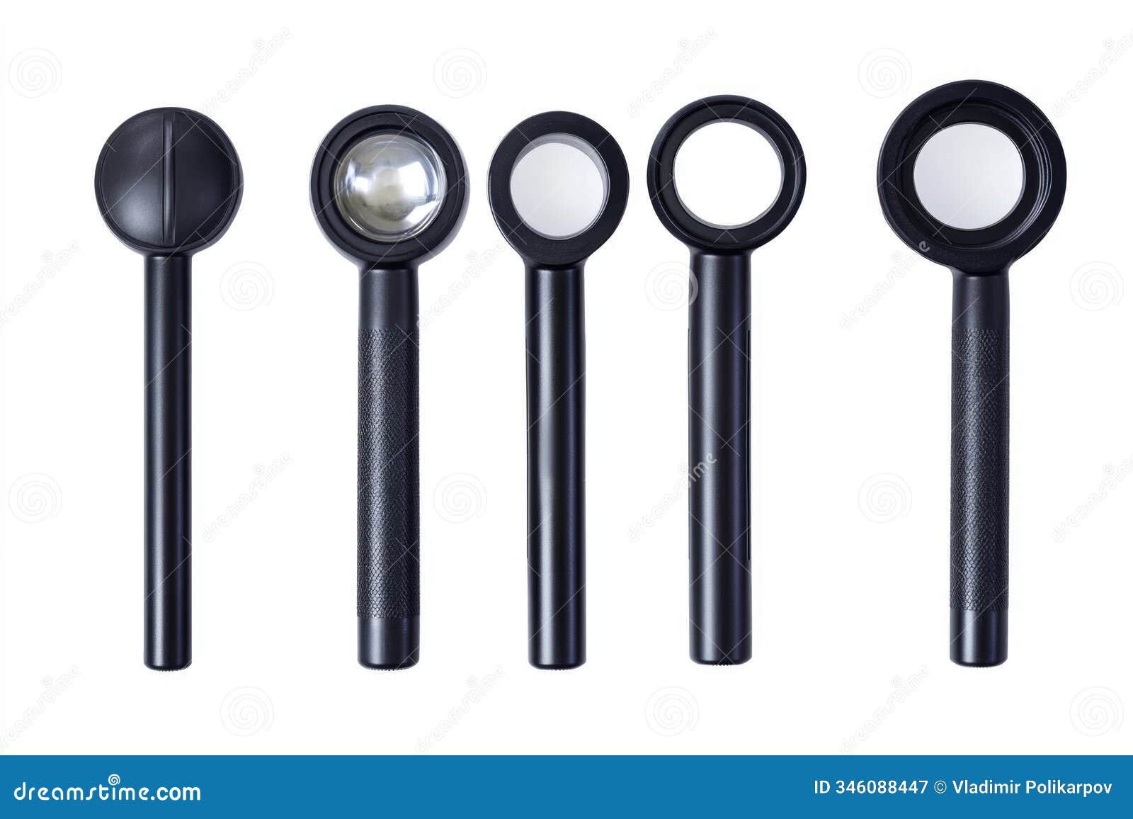 Four Different Flashlight Types on a Table or Shelf Stock Image - Image ...