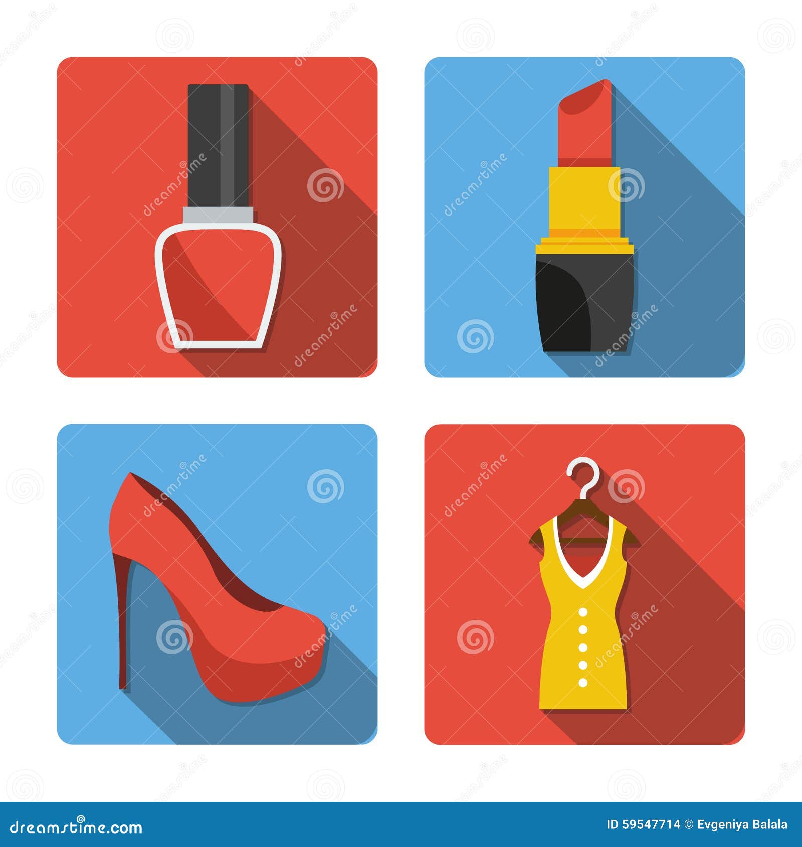 Four Different Icons in a Flat Style Stock Vector - Illustration of ...
