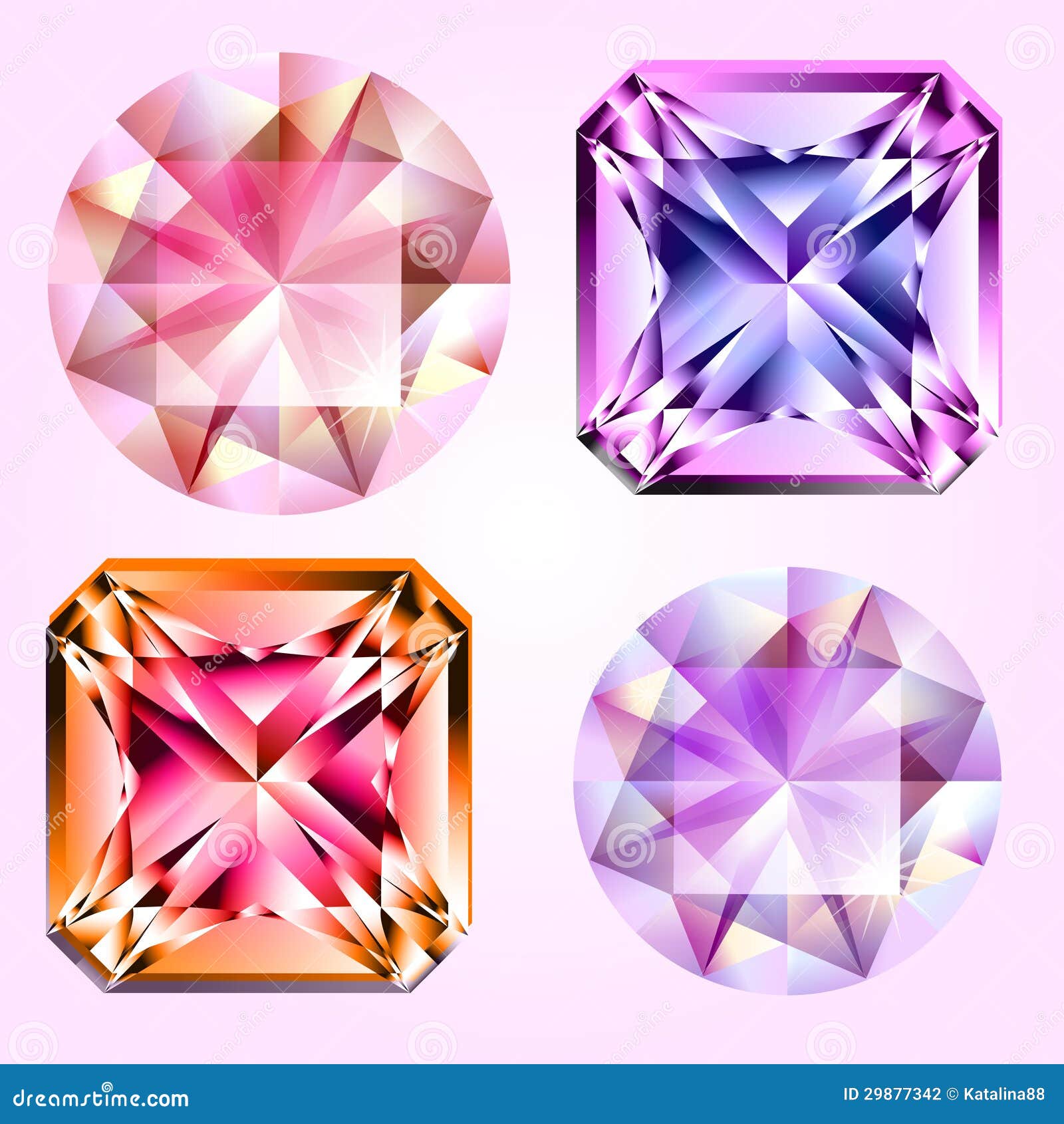 Four gems stock vector. Illustration of currency, jewelry - 29877342