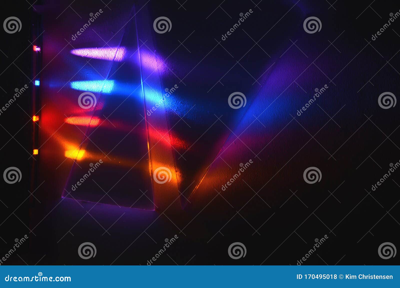 Four Different Light Beams are Refracted in Two Triangular Prisms Stock ...