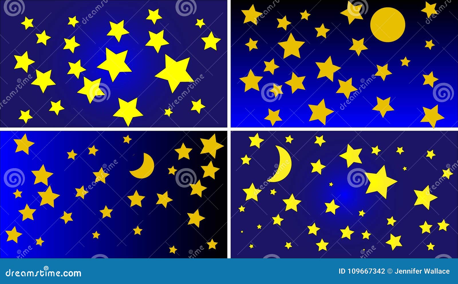 Four Moons Phases Vector Illustration | CartoonDealer.com #215484494