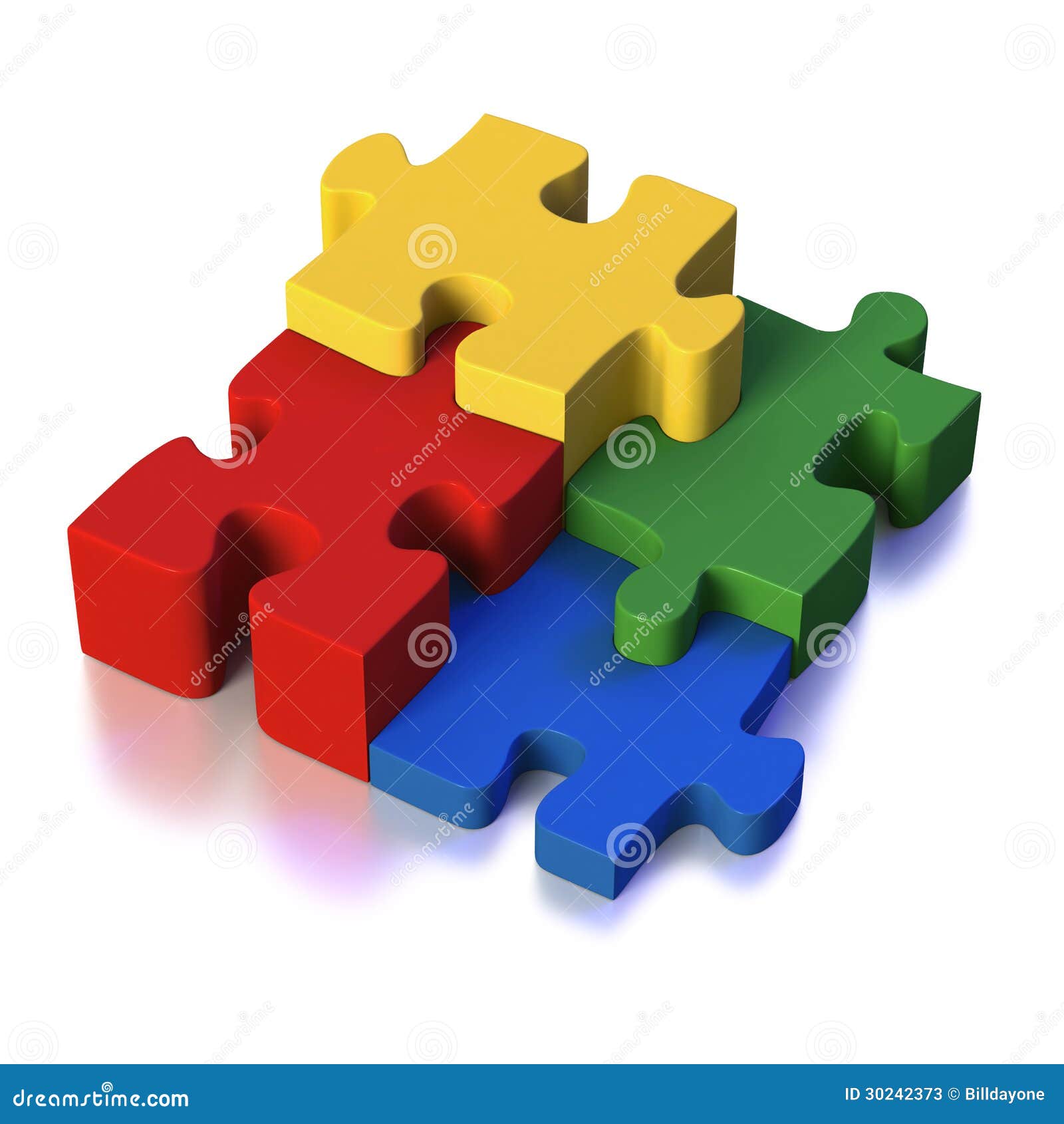Four Parts of a Solution or Puzzle Stock Illustration - Illustration of ...