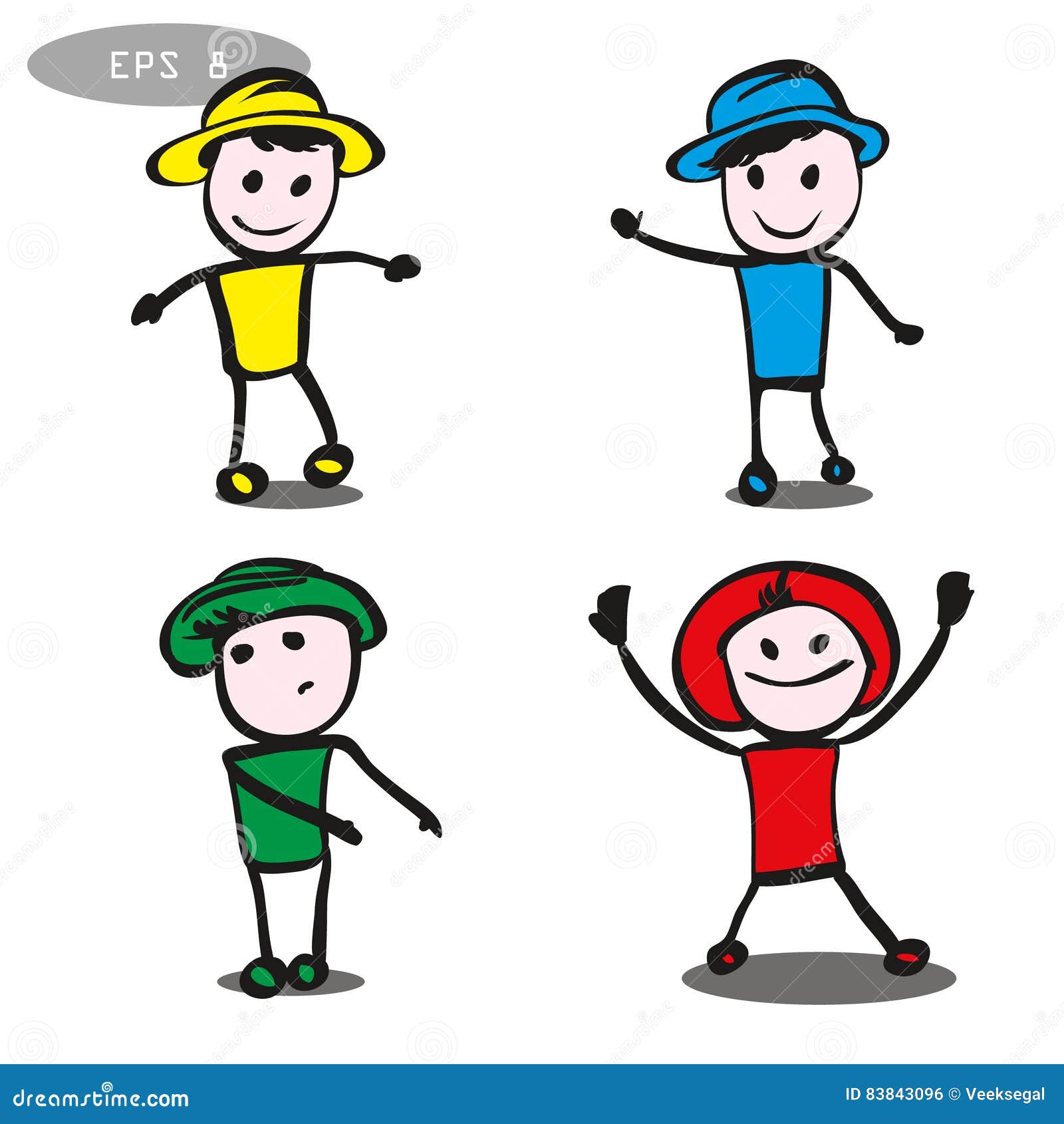 Four Different Poses of Stick Man Stock Vector - Illustration of stick ...