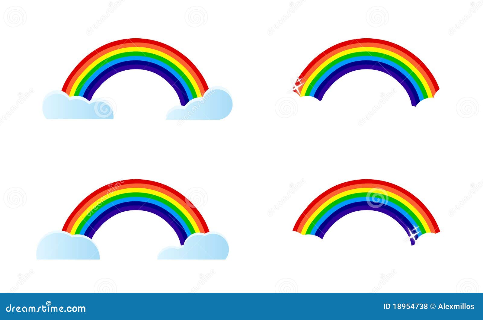 Four different rainbows stock vector. Illustration of orange - 18954738