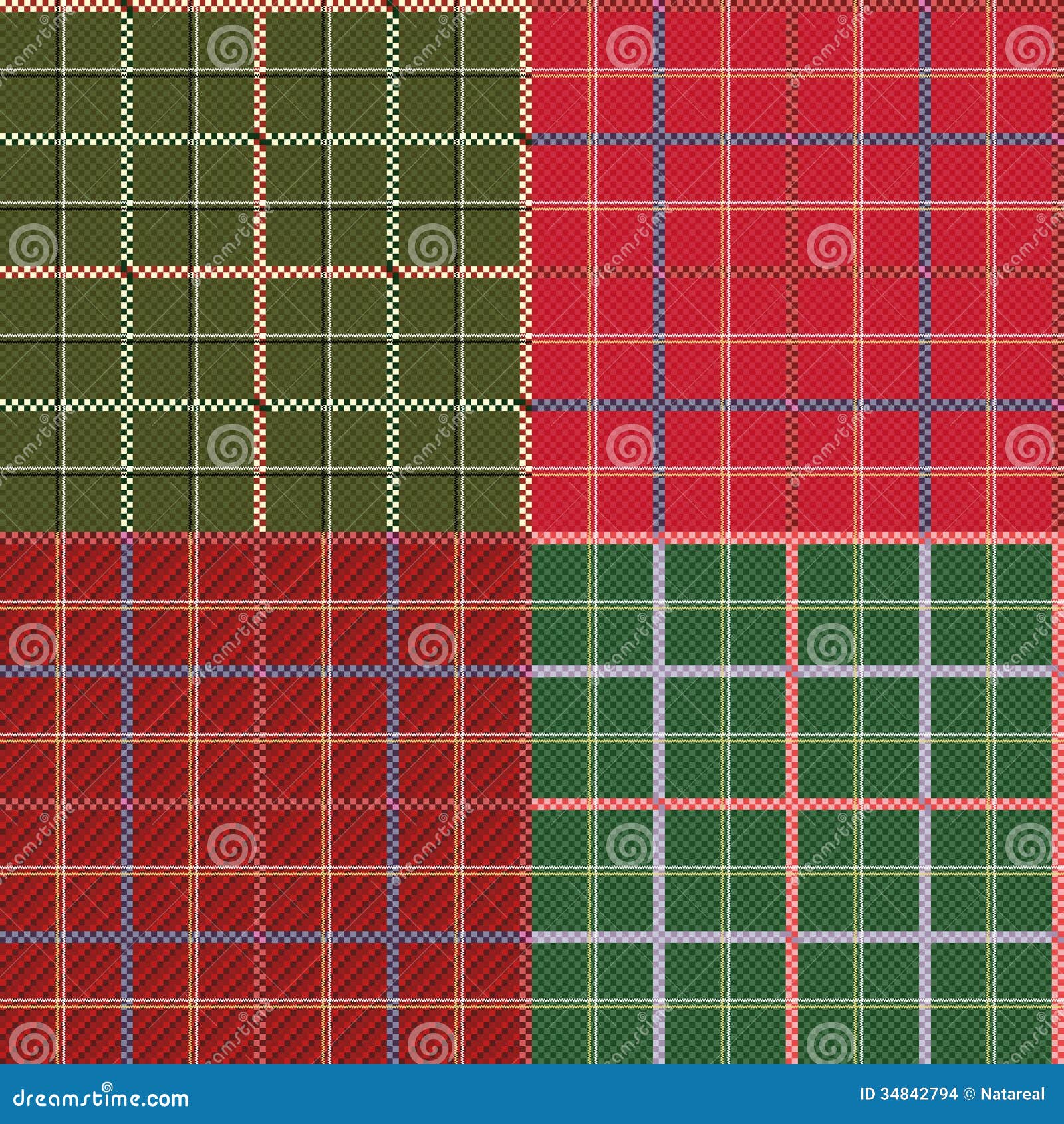 Four Different Seamless Checkered Patterns Stock Vector - Illustration ...