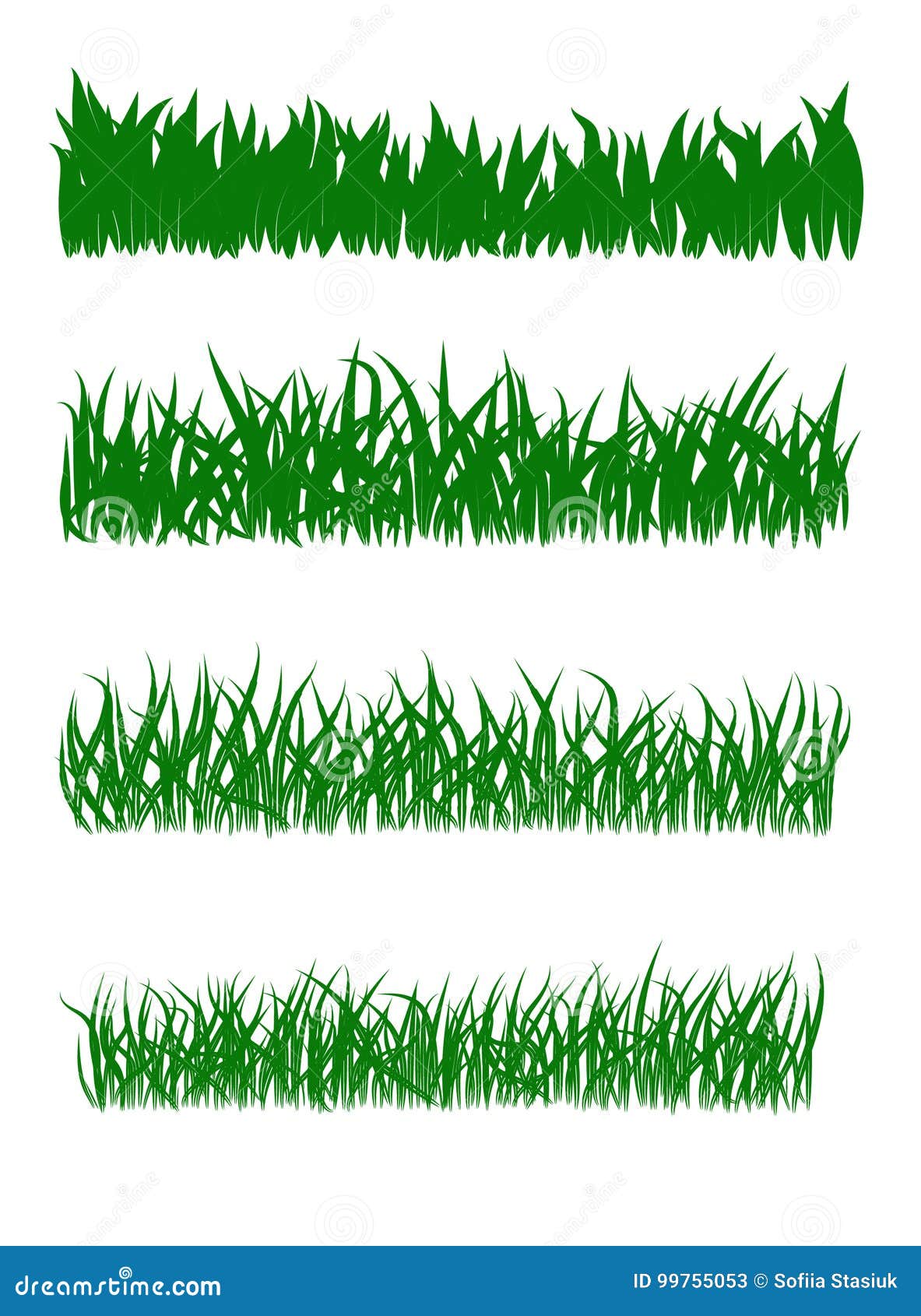 Green grass set in vector stock vector. Illustration of land - 99755053